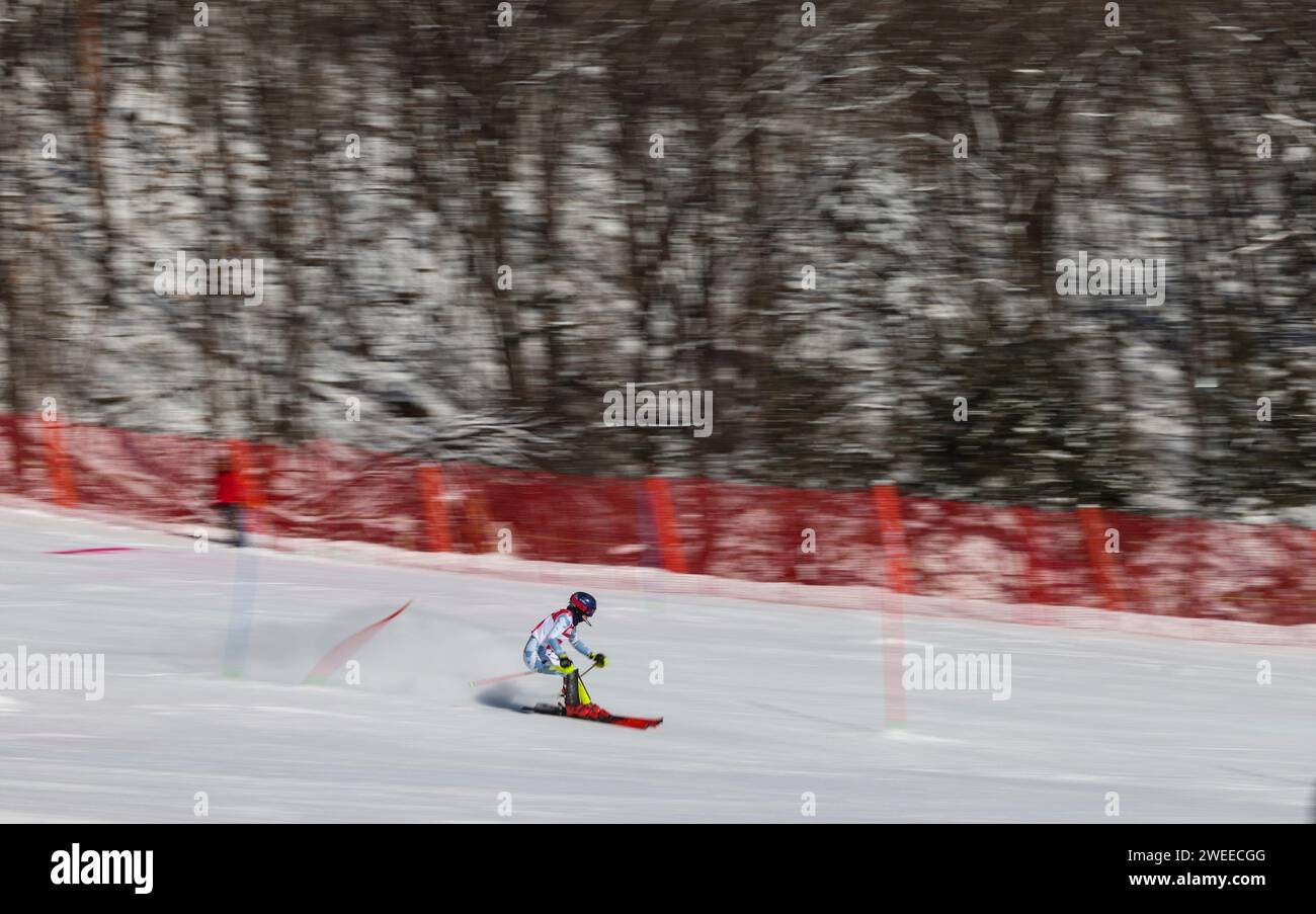 Jeongseon, Südkorea. Januar 2024. Amelie Bjorksten aus Finnland tritt ...