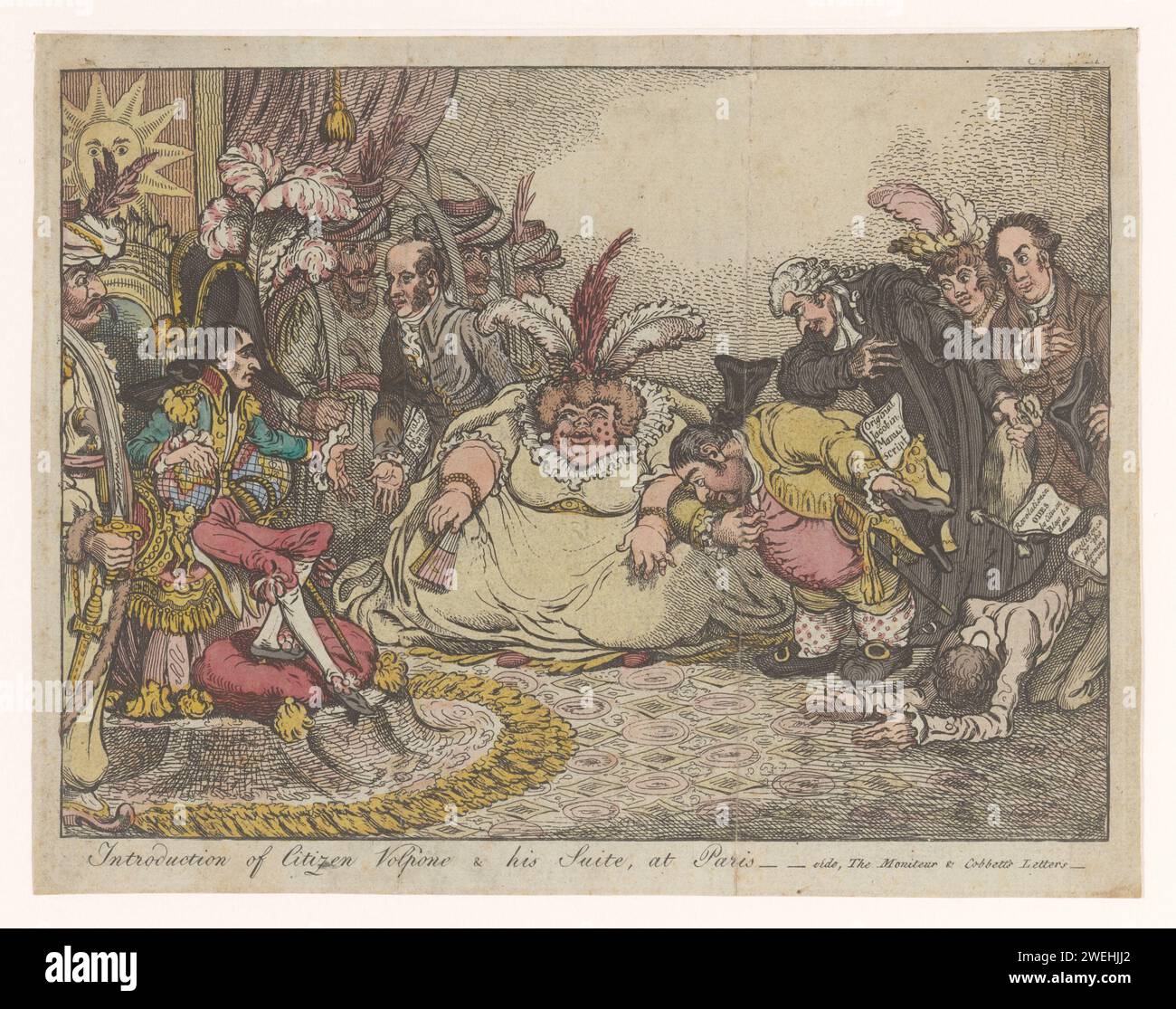 Spotprent traf Napoleon en Fox, 1802, anonym, nach James Gillray, 1802 ...