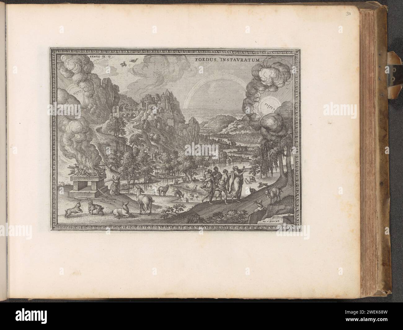 Angebot Noahs und der Bund zwischen Gott und Noah, 1653 - 1654 Druck ...