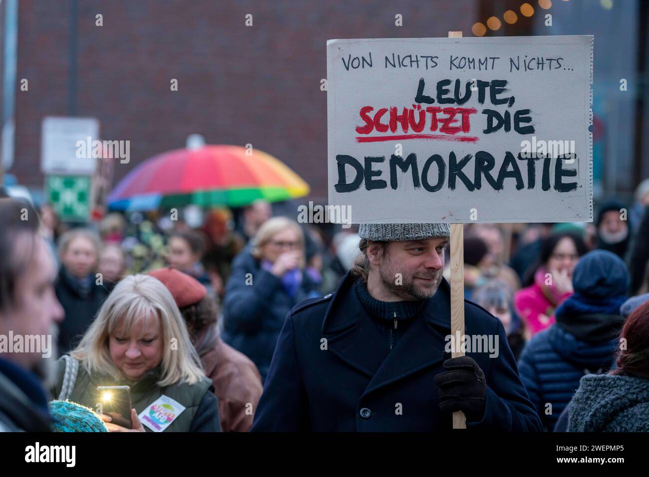Demonstration gegen die AFD und Rechtsradikalismus in Herne, NRW, Deutschland, Anti-AFD-Demo ...