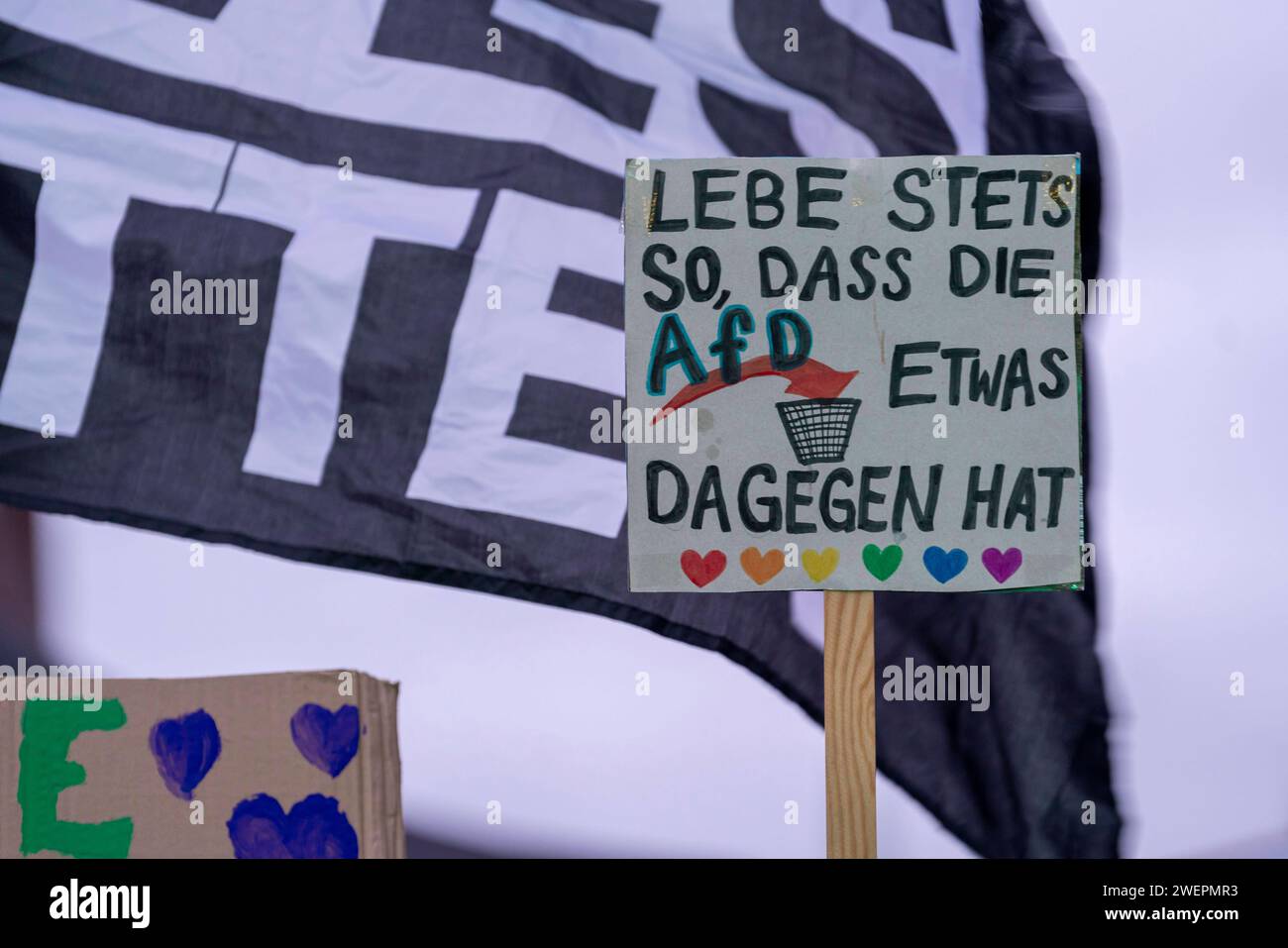 Demonstration gegen die AFD und Rechtsradikalismus in Herne, NRW, Deutschland, Anti-AFD-Demo ...