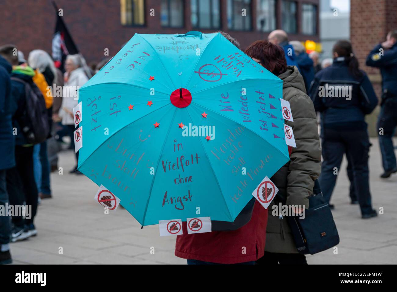 Demonstration gegen die AFD und Rechtsradikalismus in Herne, NRW, Deutschland, Anti-AFD-Demo ...