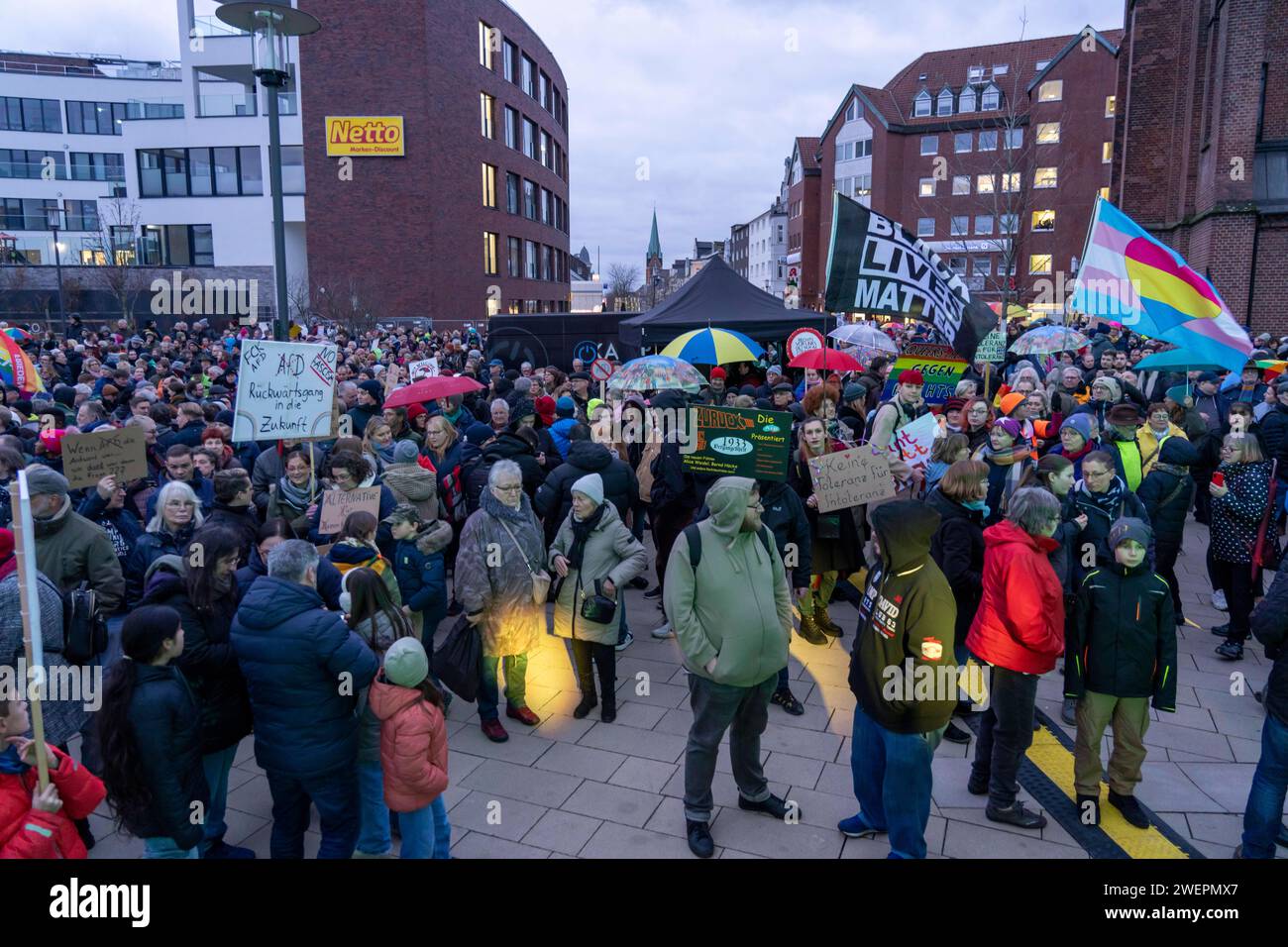 Demonstration gegen die AFD und Rechtsradikalismus in Herne, NRW, Deutschland, Anti-AFD-Demo ...