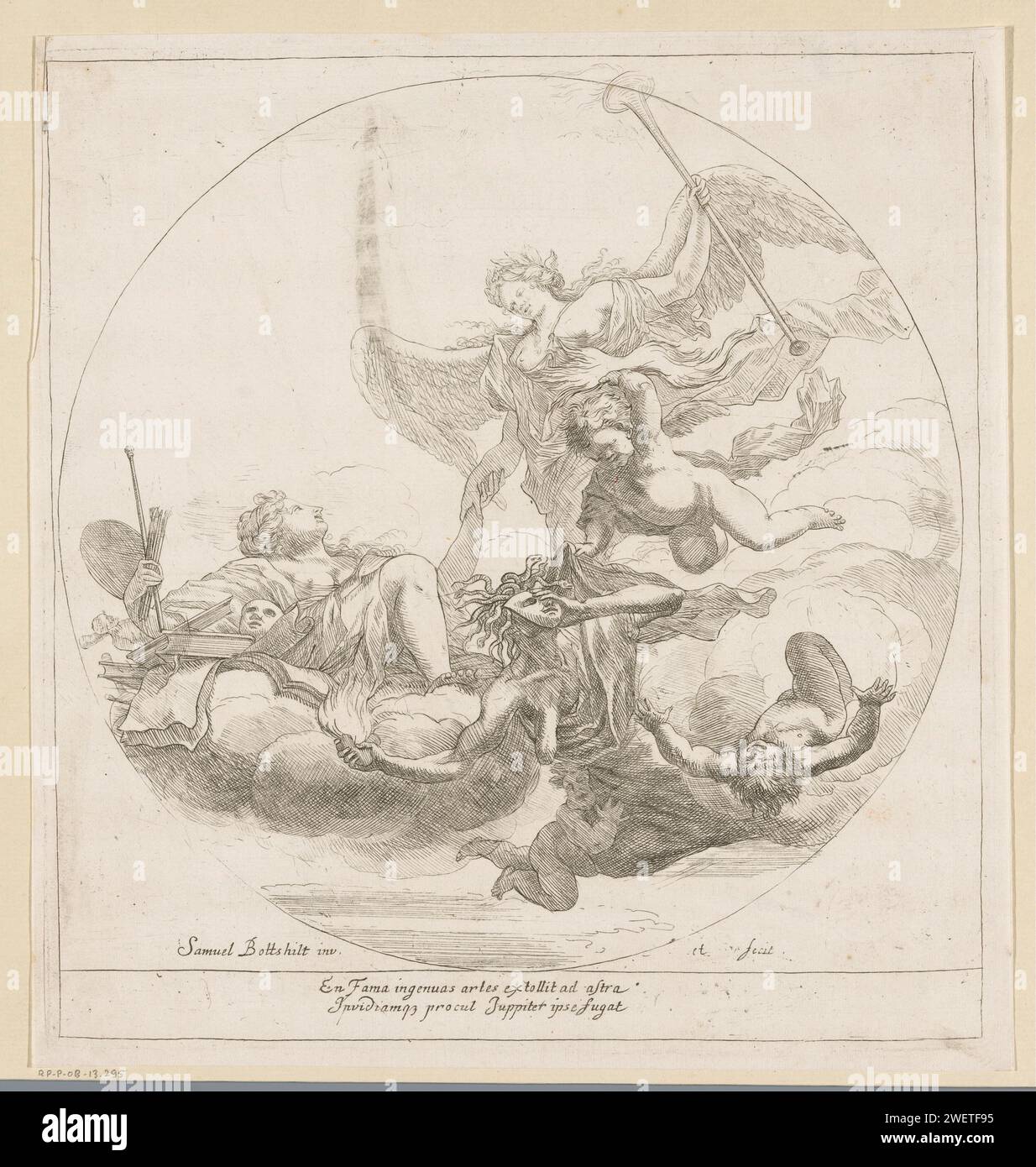 Fama and the Personification of the Arts, Samuel Bottschild, 1693 ...