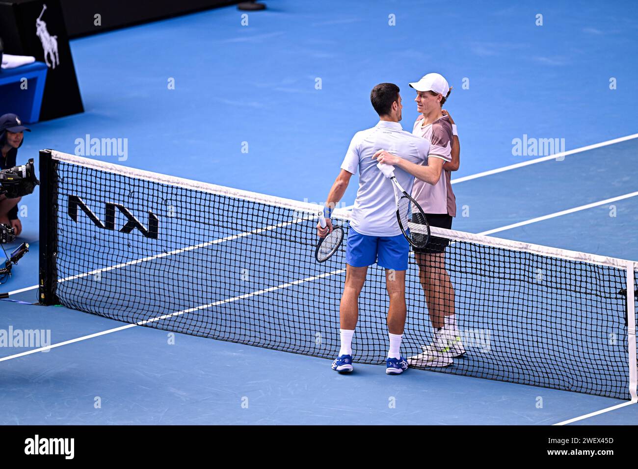 Melbourne, Australie. Januar 2024. Jannik Sinner of Italy gewinnt beim Australian Open AO 2024 ...