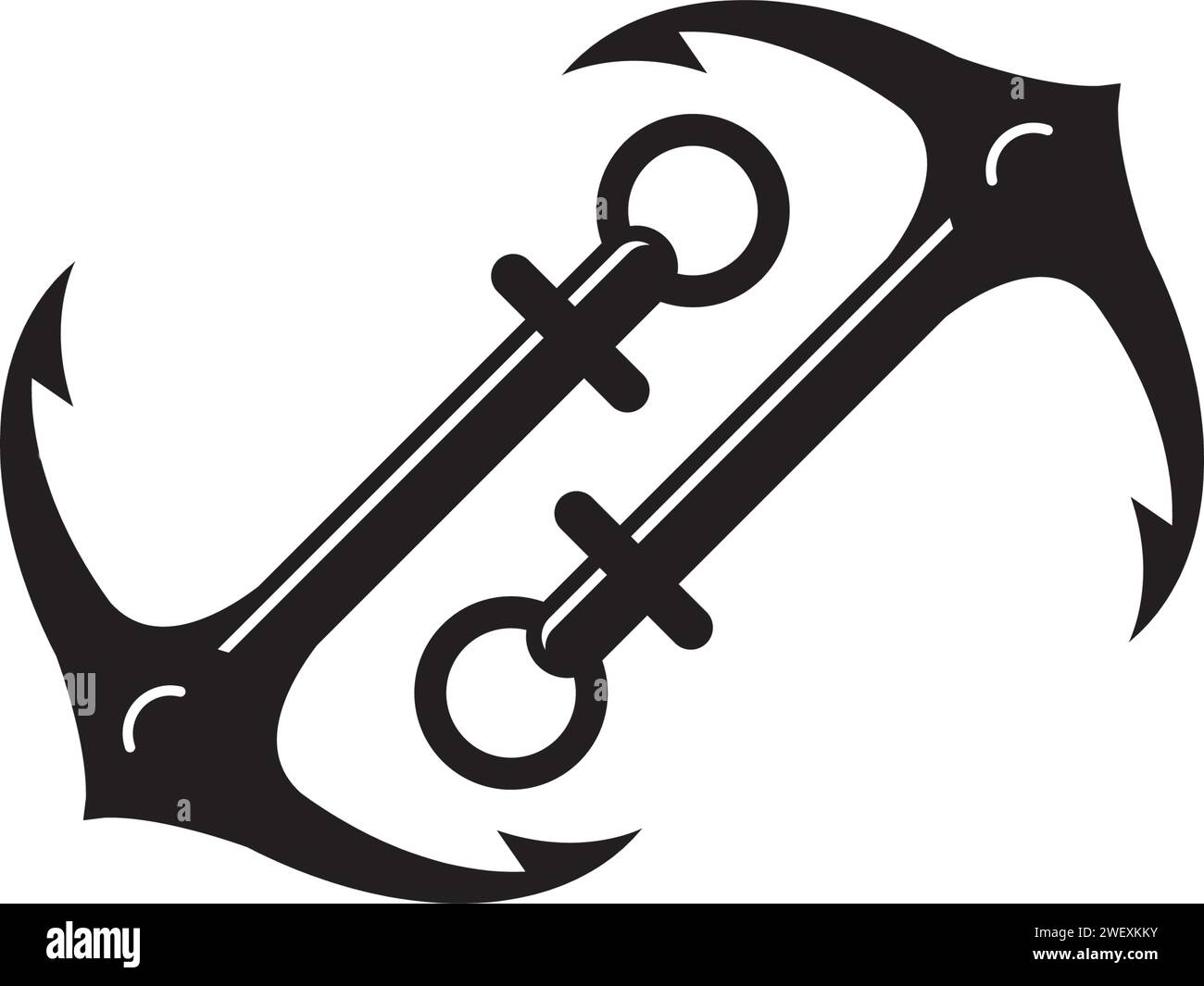 Anker logo silhouette Schwarzweiß-Stockfotos und -bilder - Alamy