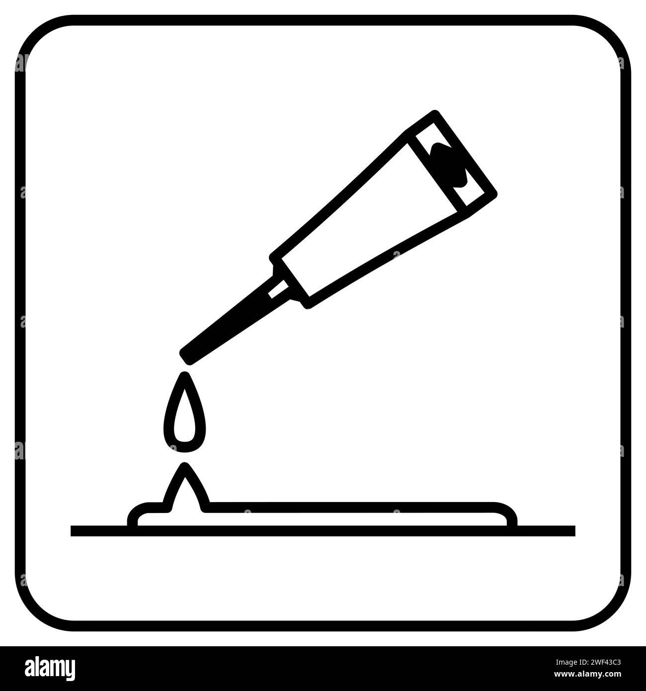 Kleber symbol kleben Schwarzweiß-Stockfotos und -bilder - Alamy