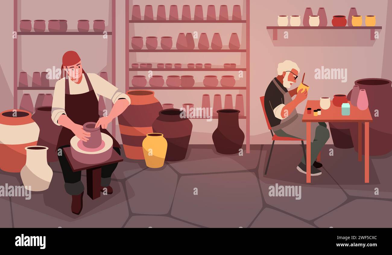 Toepfer waren toepfer werkstatt Stock-Vektorgrafiken kaufen - Alamy