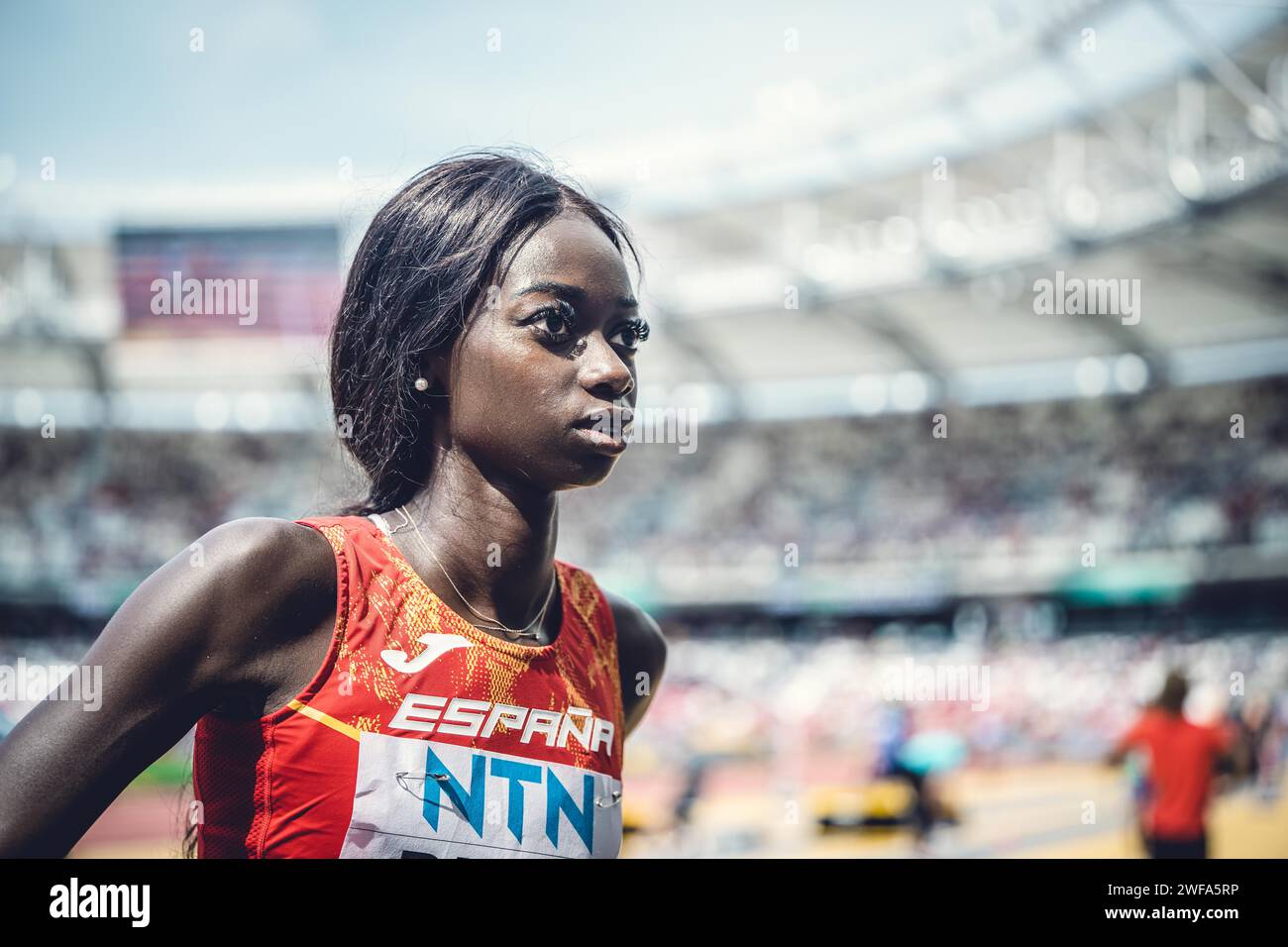 Fátima DIAME nahm am Weitsprung bei den Leichtathletik ...