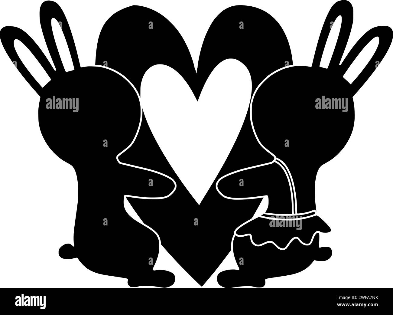 Schöne Hase Und Schwarz Ebenbild