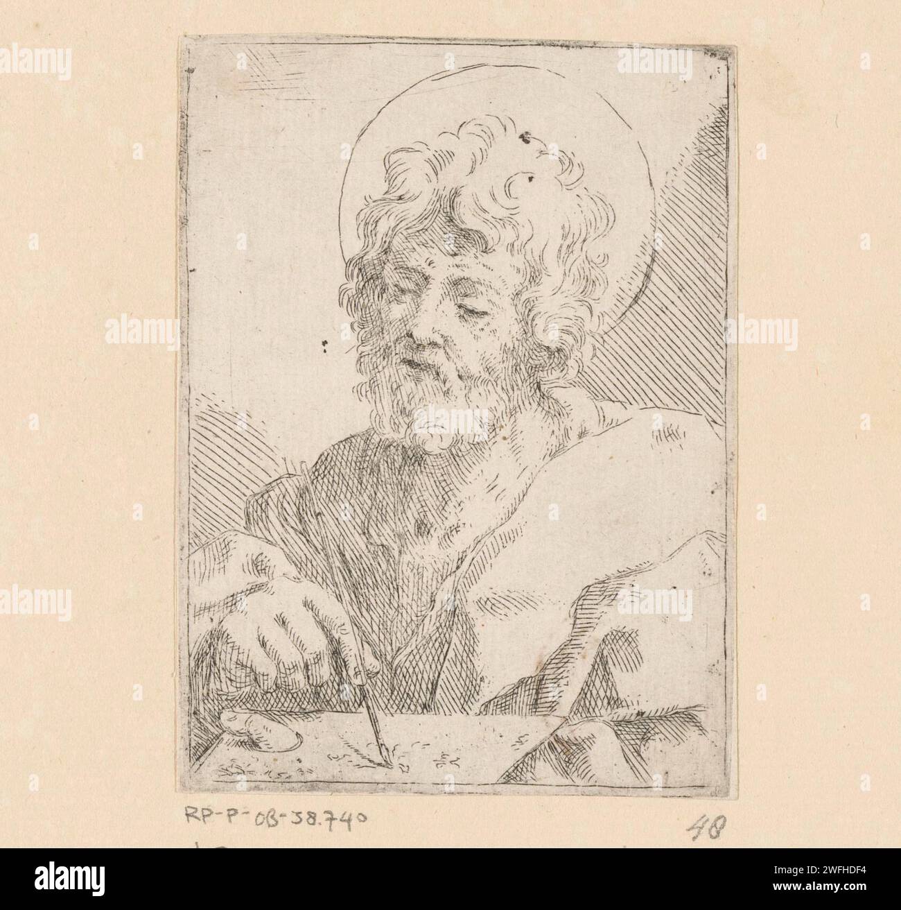 Heiliger Lukas mit Malerei Palet, Anonym, 1600 - 1699 Druck Italien ...