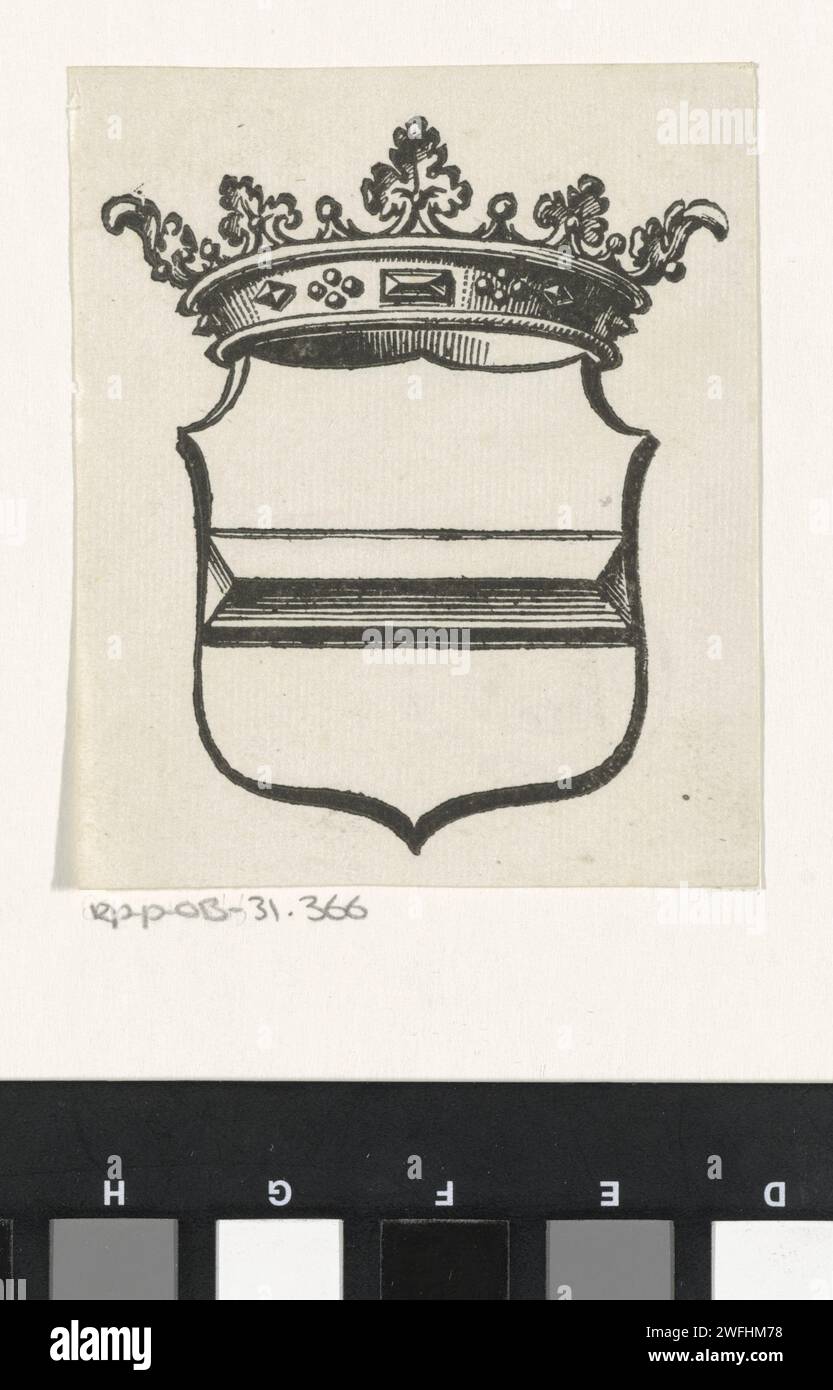Vignette mit einer Waffe mit einer Krone, Isaac Vincentsz. Van der ...