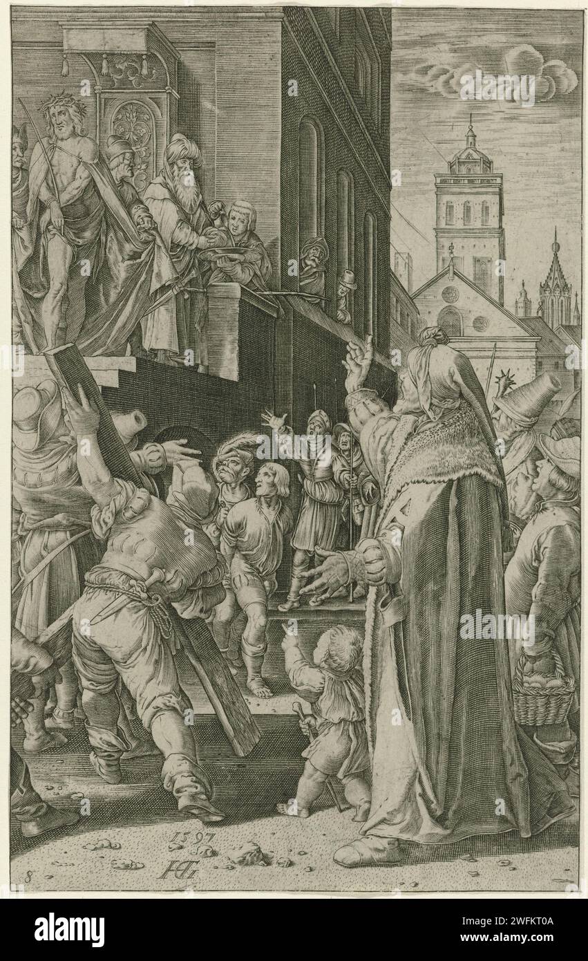Christus dem Volk gezeigt (Ecce Homo), Abraham Hogenberg, nach Hendrick Goltzius, 1597 – vor ...