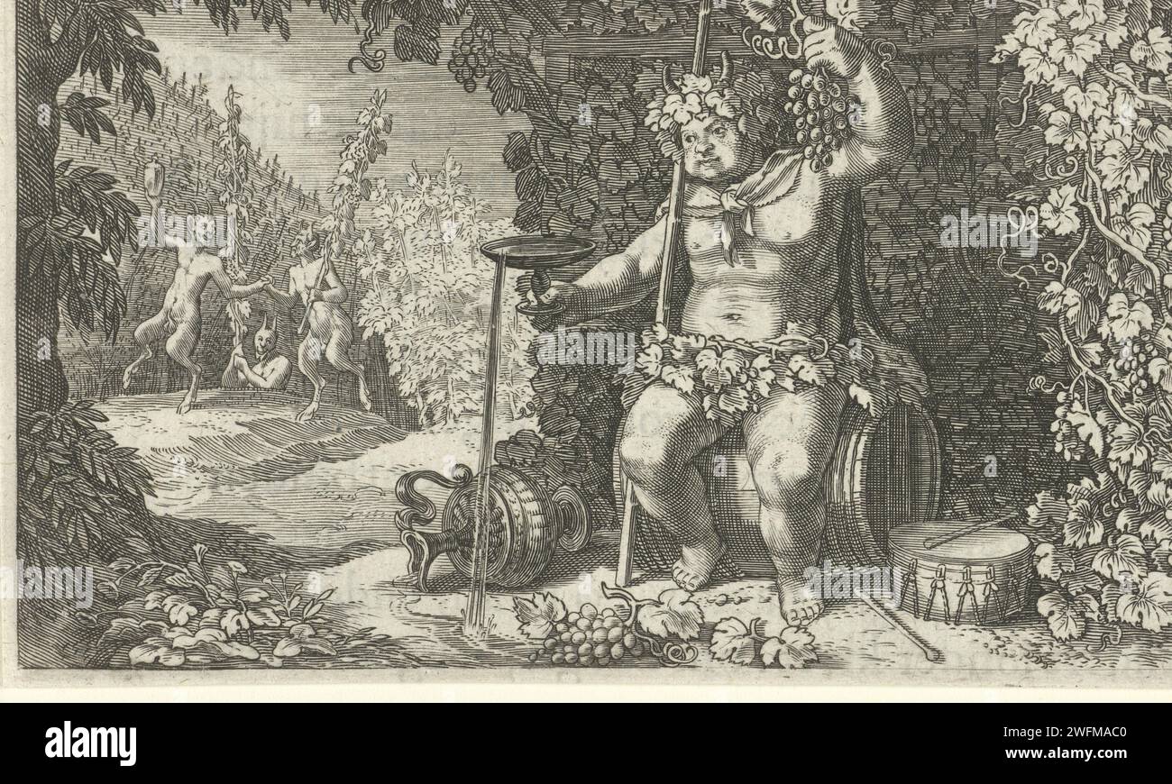 Bacchus als Gott des Weins, Jacob Matham, nach David Vinckboons, 1616 ...