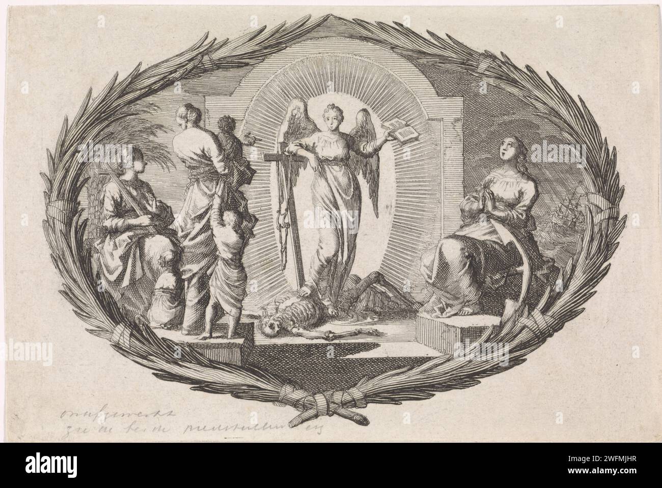 Theologische Tugenden und ein Engel, Jan Luyken, 1700 drucken Eine ...