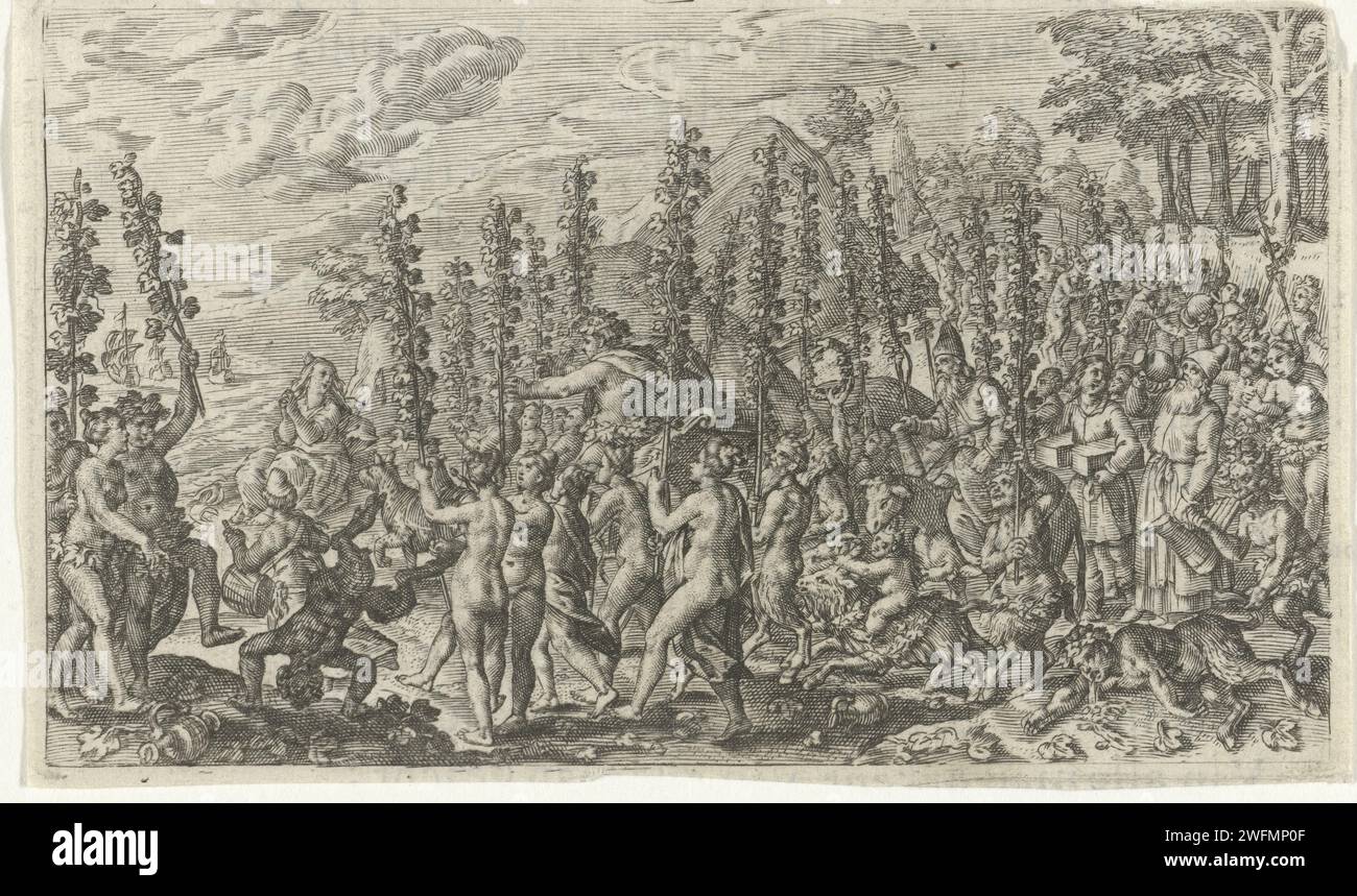 Bacchus findet Ariadne auf Naxos, Jacob Matham, nach David Vinckboons ...