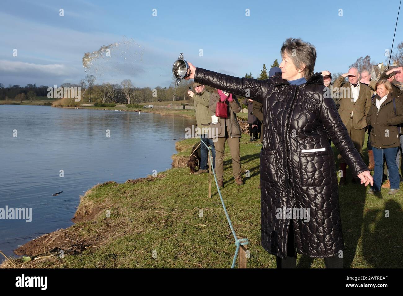 Eröffnung des Flusses Tweed Lachsfischen 2024. Die River Tweed ...