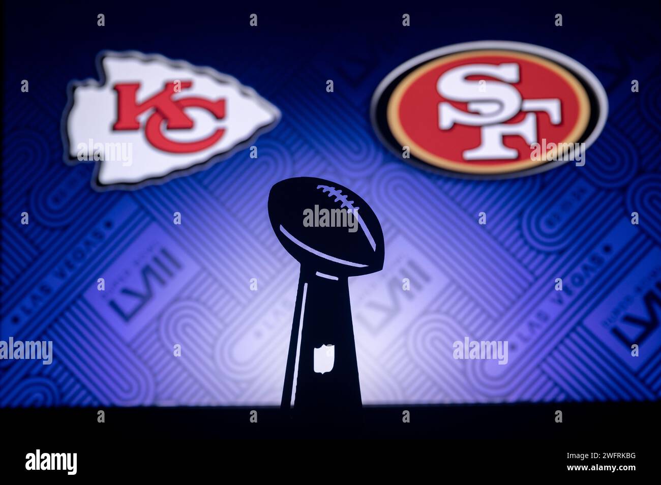 LAS VEGAS, NEVADA, USA, 29. JANUAR 2024: Super Bowl LVIII, der 58 ...
