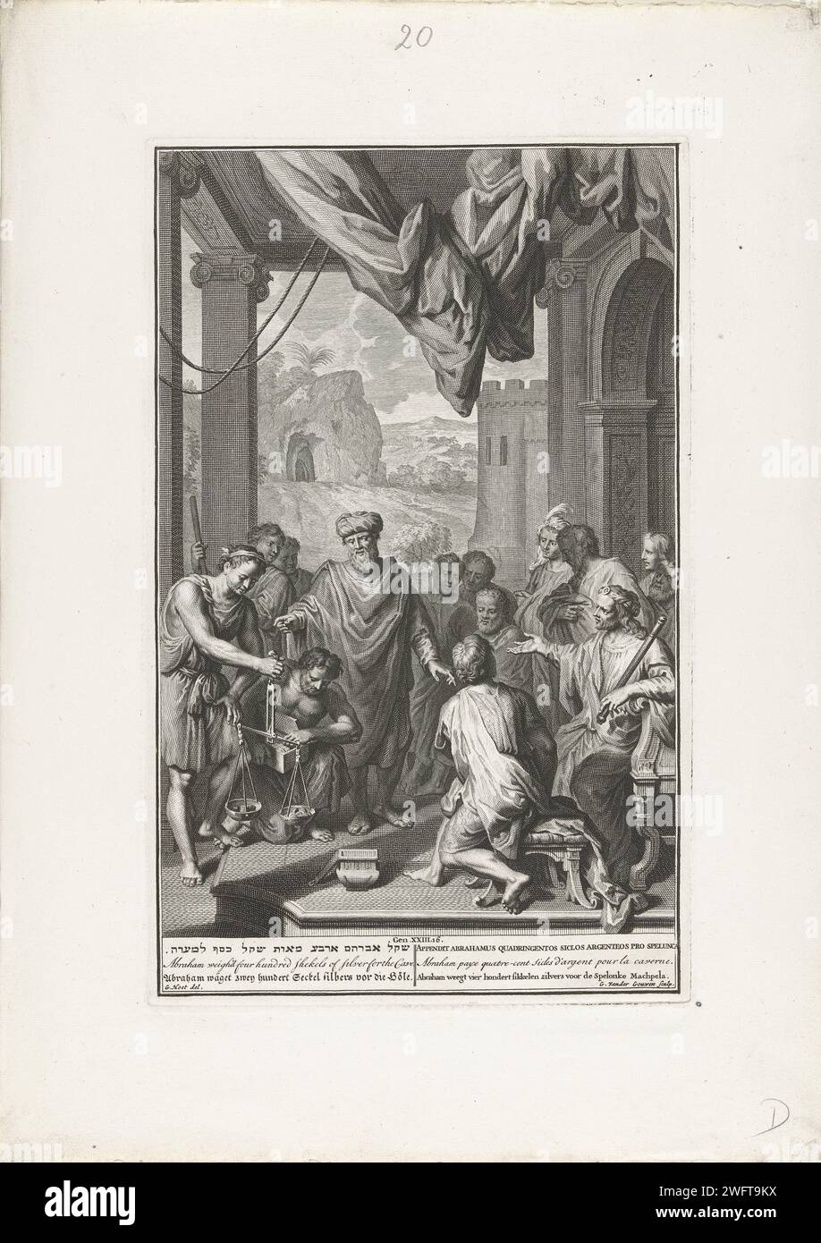 Abraham kauft das Feld von Efron, Gilliam van der Gouwen, nach Gerard ...