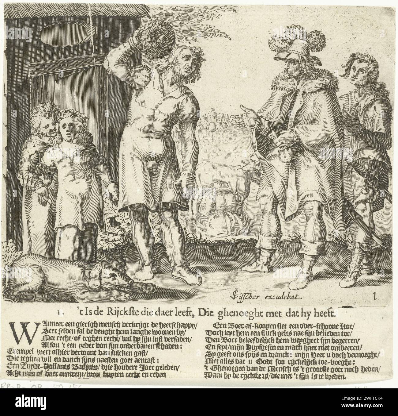 Der Gerichtsvollzieher versucht, die Kuh des Bauern zu kaufen, 1613 ...