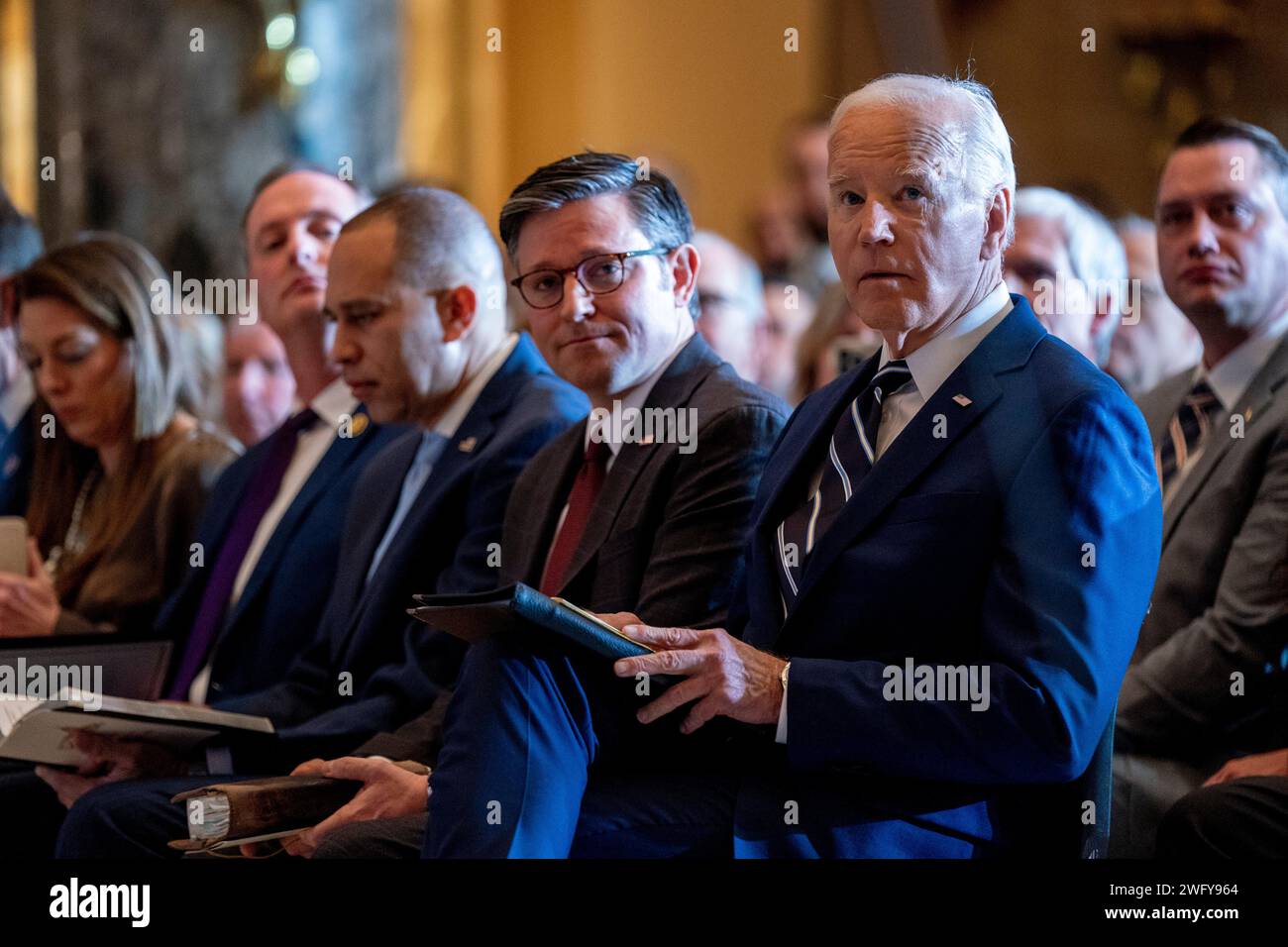 Washington, DC, USA. Februar 2024. Der US-Präsident Joe Biden, zusammen ...