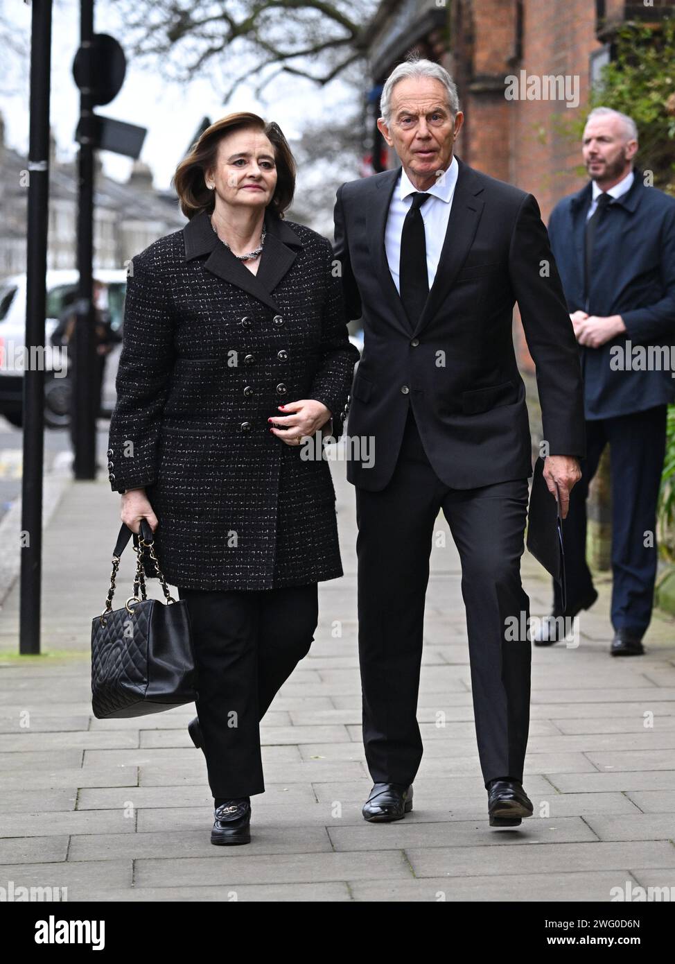 London, Großbritannien. Februar 2024. Tony Blair und Cherie Blair bei ...