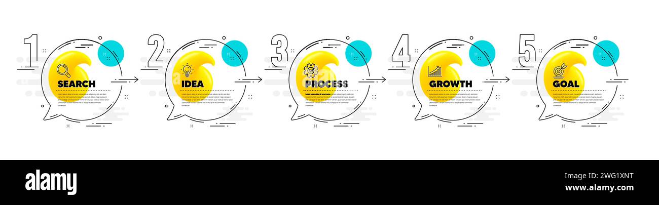 Infografik zur Zeitachse mit Zahlen. Zitieren Sie Mark Sprudelbanner. 5 ...