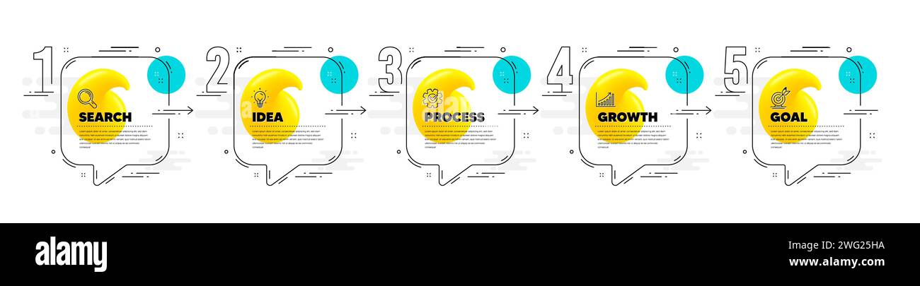 Infografik zur Zeitachse mit Zahlen. Zitieren Sie Mark Sprudelbanner. 5 ...