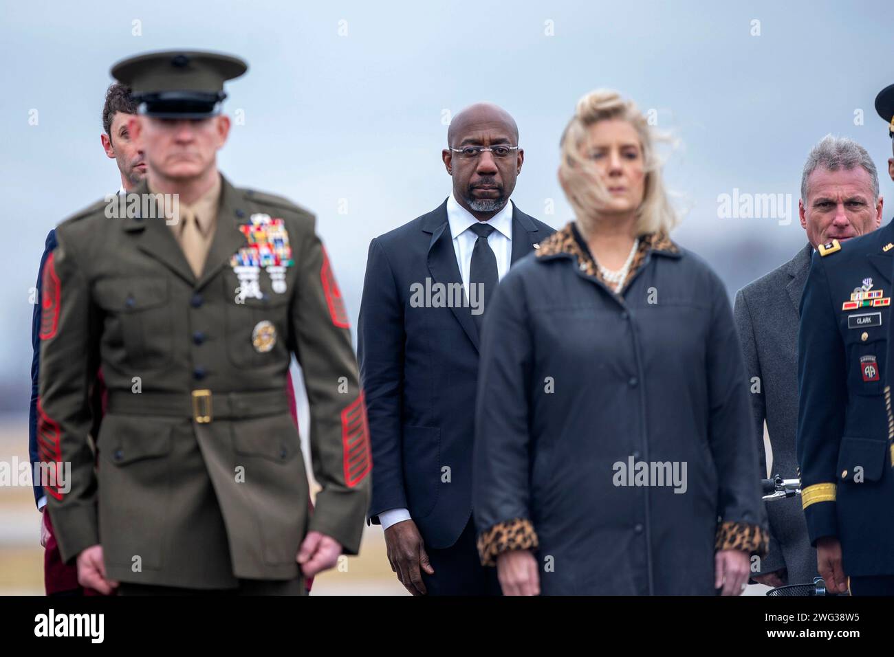Dover, Usa. Februar 2024. Senator Raphael Warnock, D-GA, nimmt am ...
