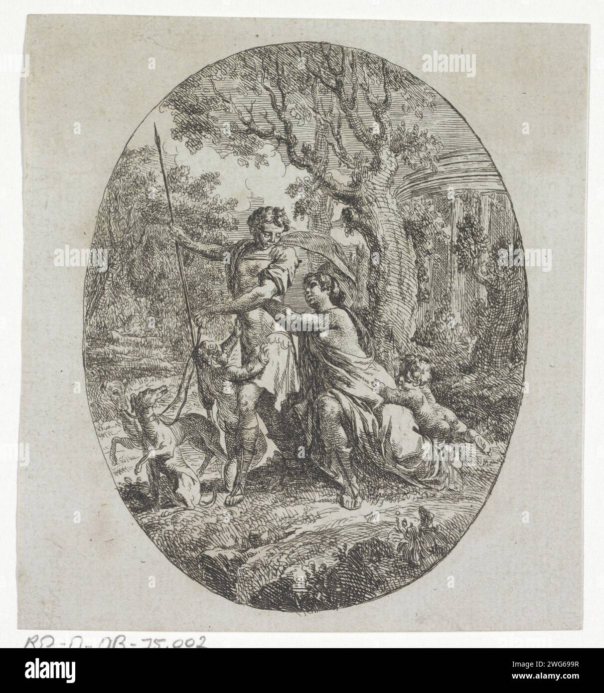 Venus und Adonis, anonym, 1650 - 1750 drucken Venus und Amor versuchen ...