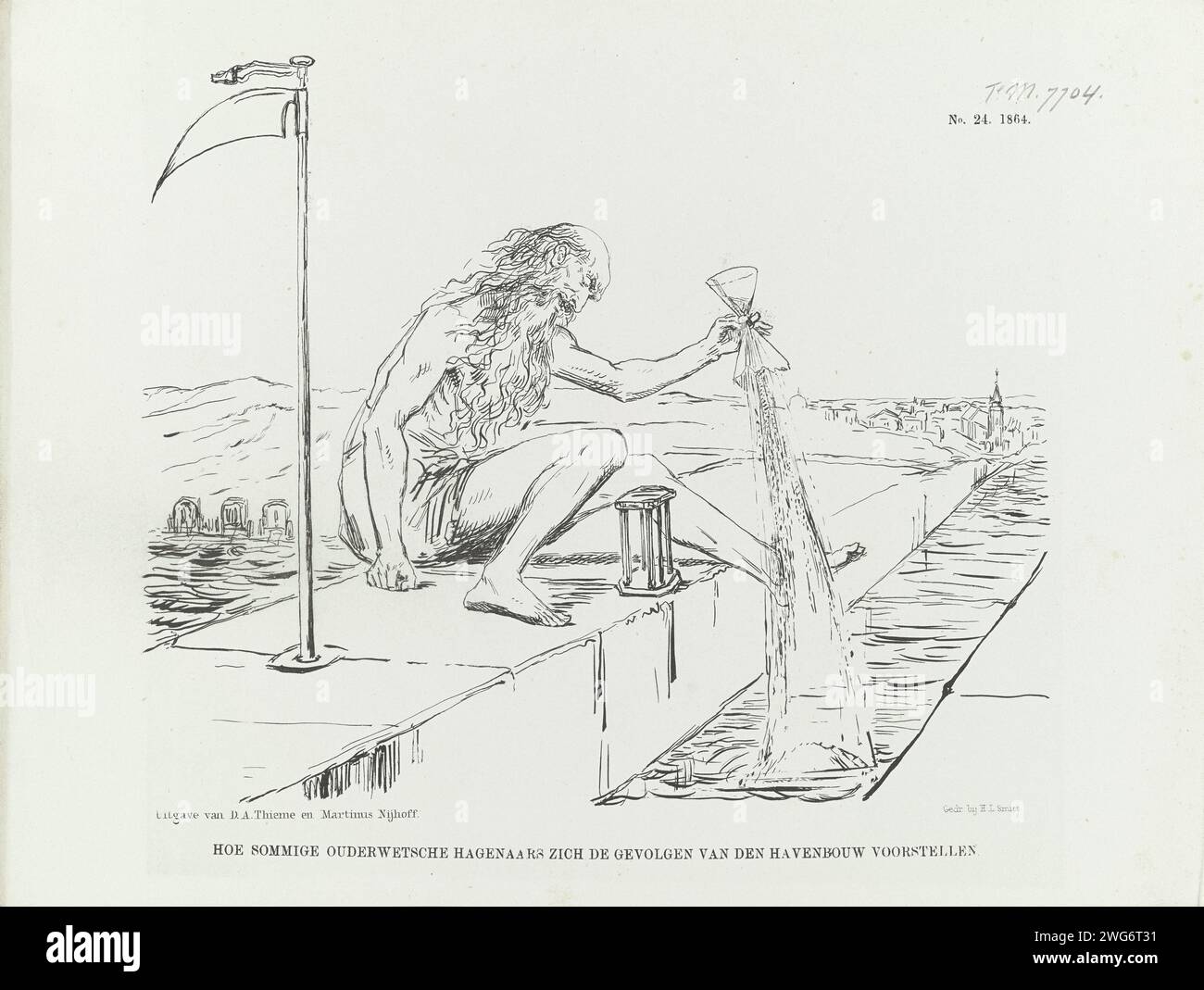 Cartoon on the Plans for Havenbouw in the Haag, 1864, 1864 Print ...