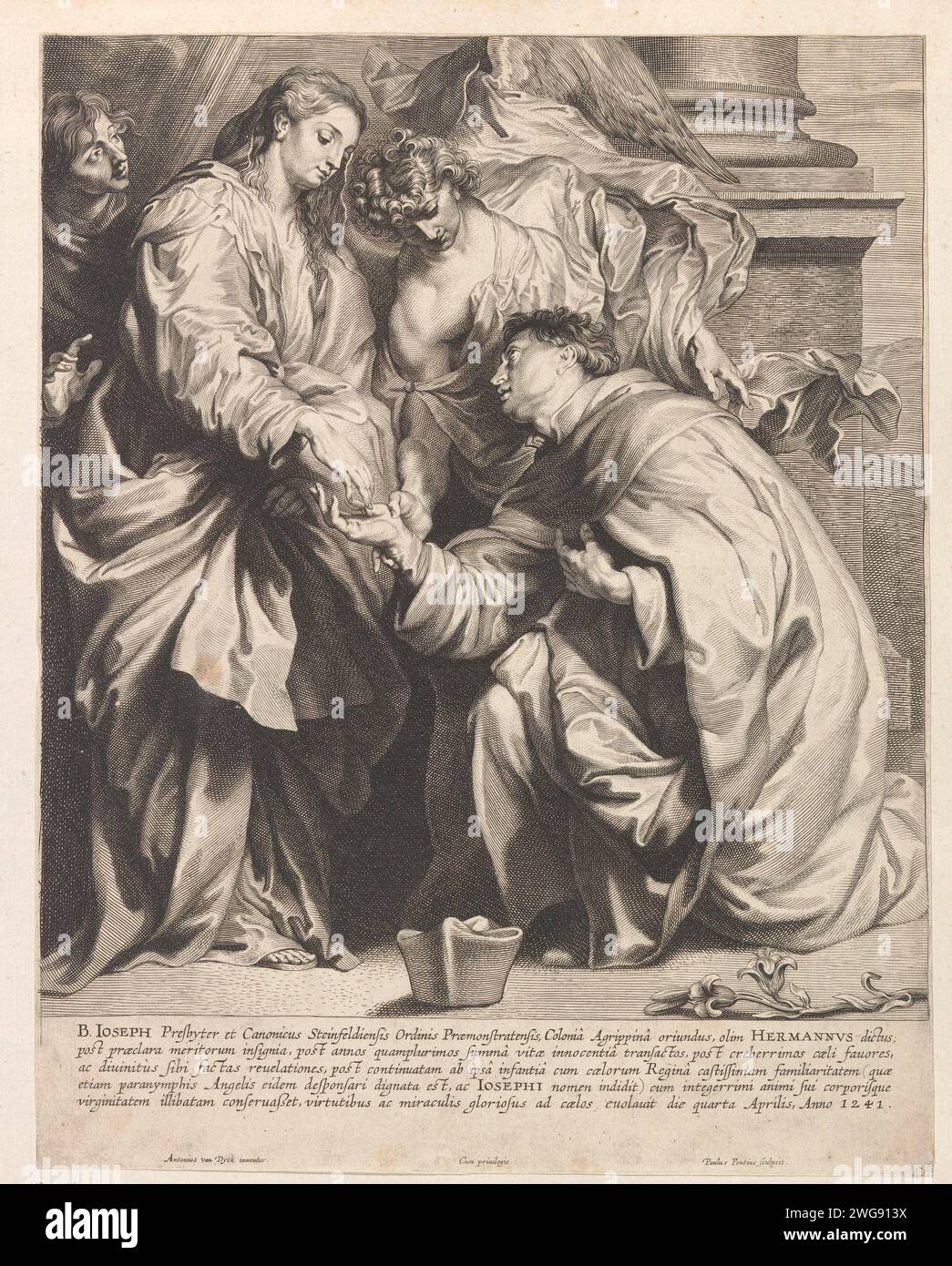 Visioen von H. Hermann Joseph, Paulus Pontius, nach Anthony Van Dyck ...