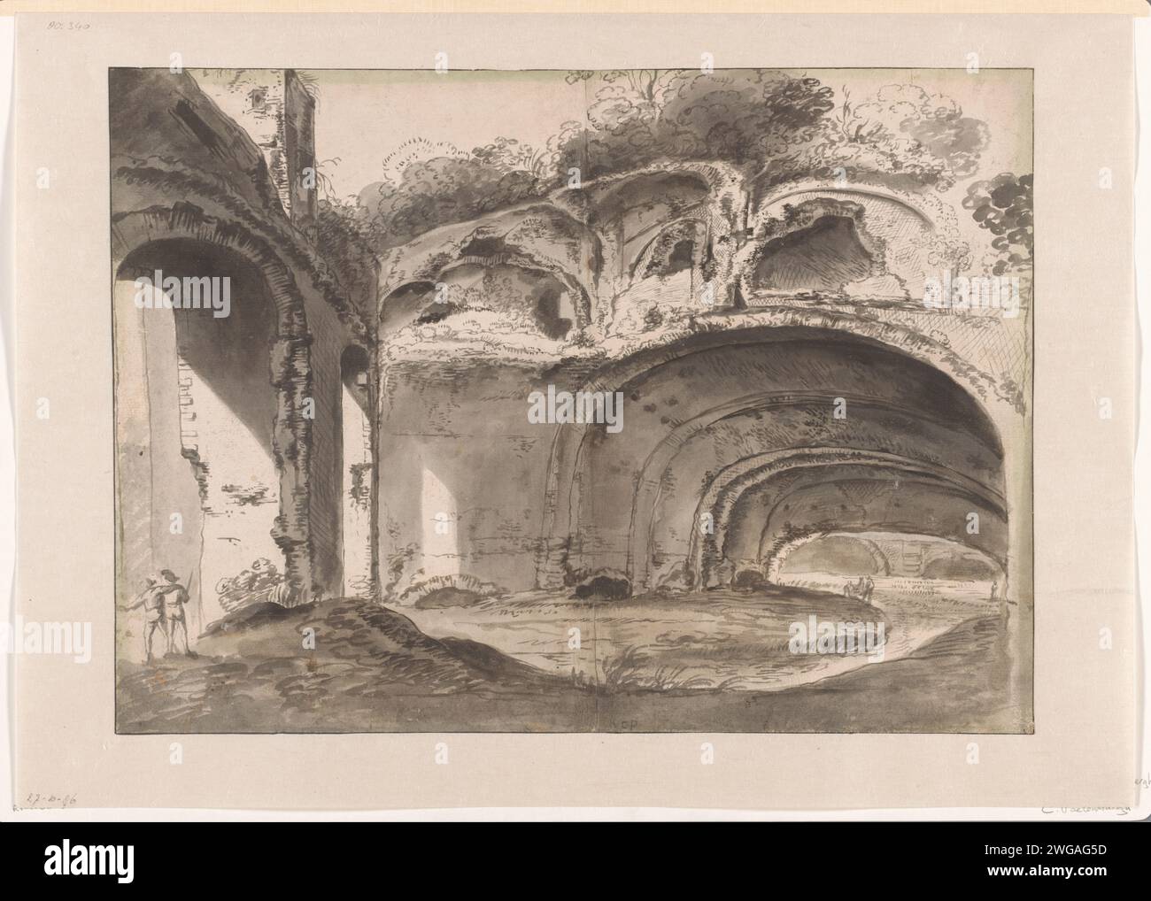 Ruin van de Villa van Maecenas in Tivoli, Cornelis van Poelenburch ...