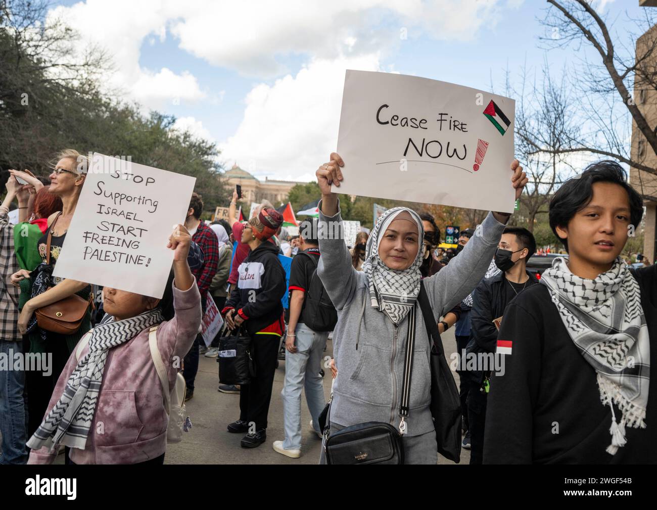 Austin, Texas, USA. Februar 2024. Mehrere Tausend Anhänger eines freien ...
