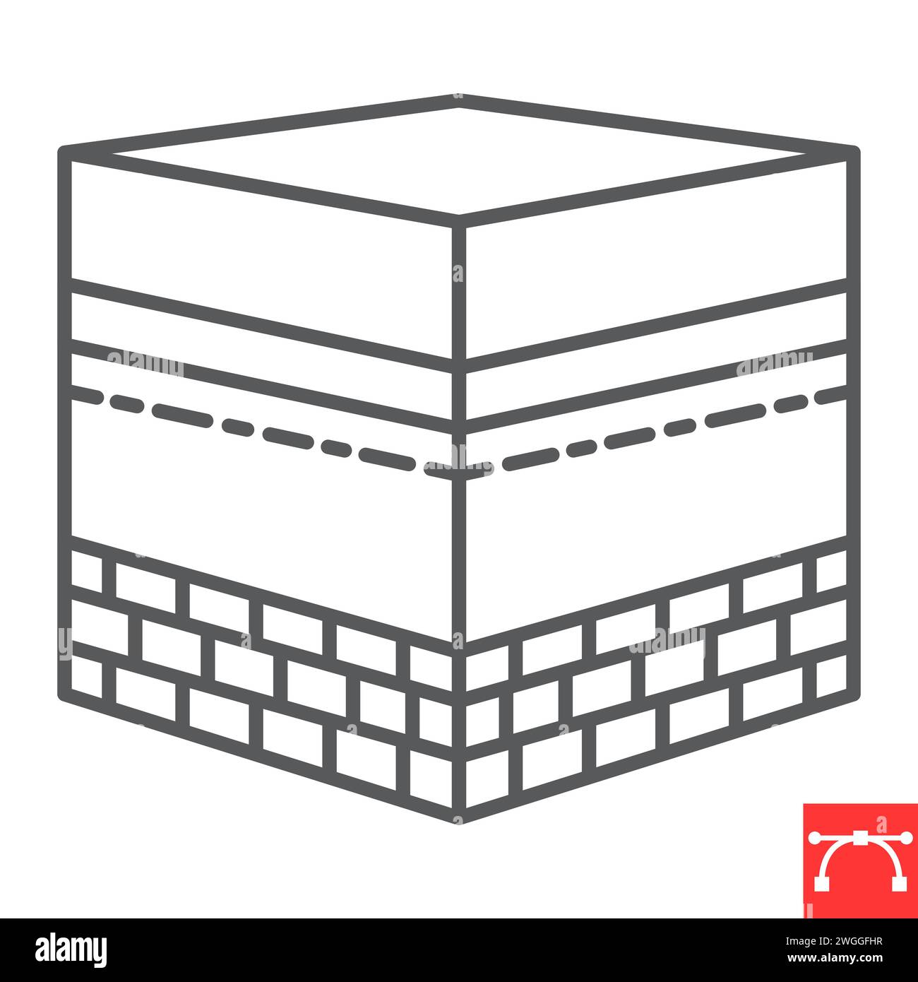 Mekka-Liniensymbol, Ramadan und islamisch, makkah-Vektor-Symbol ...