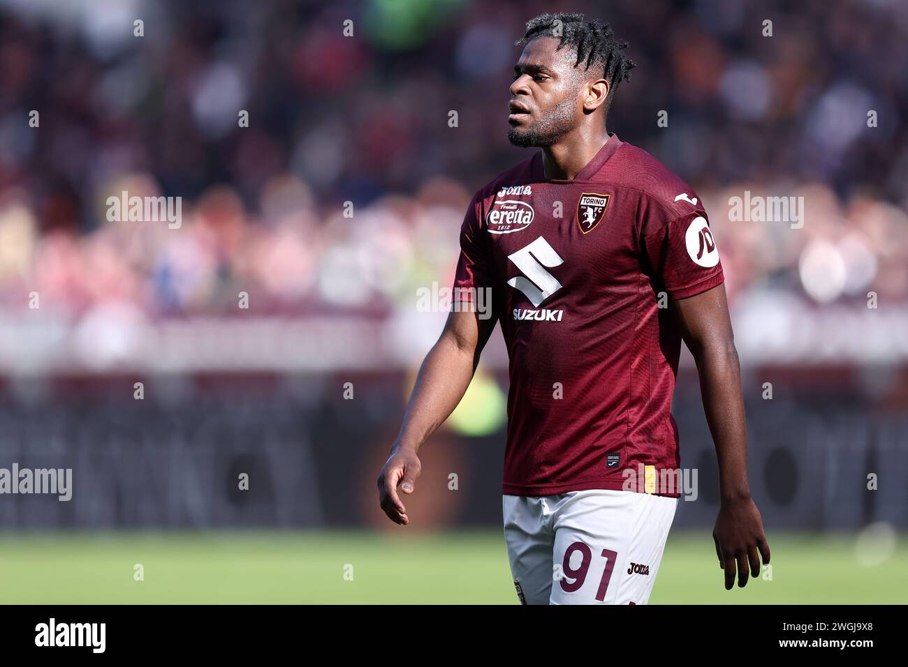 Duvan Zapata vom FC Torino sieht beim Fußballspiel der Serie A zwischen ...