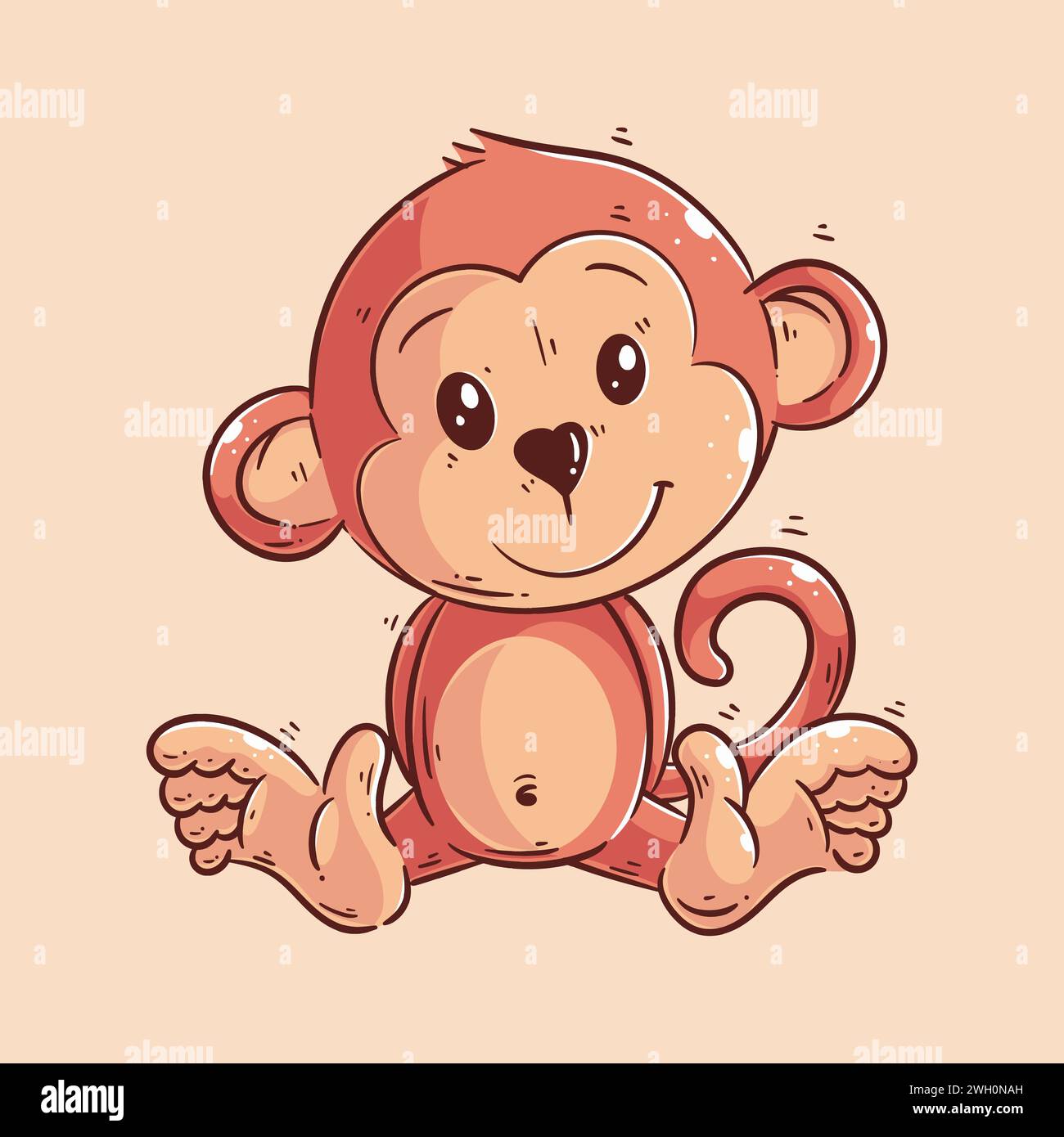 Junger affe spielt Stock-Vektorgrafiken kaufen - Alamy