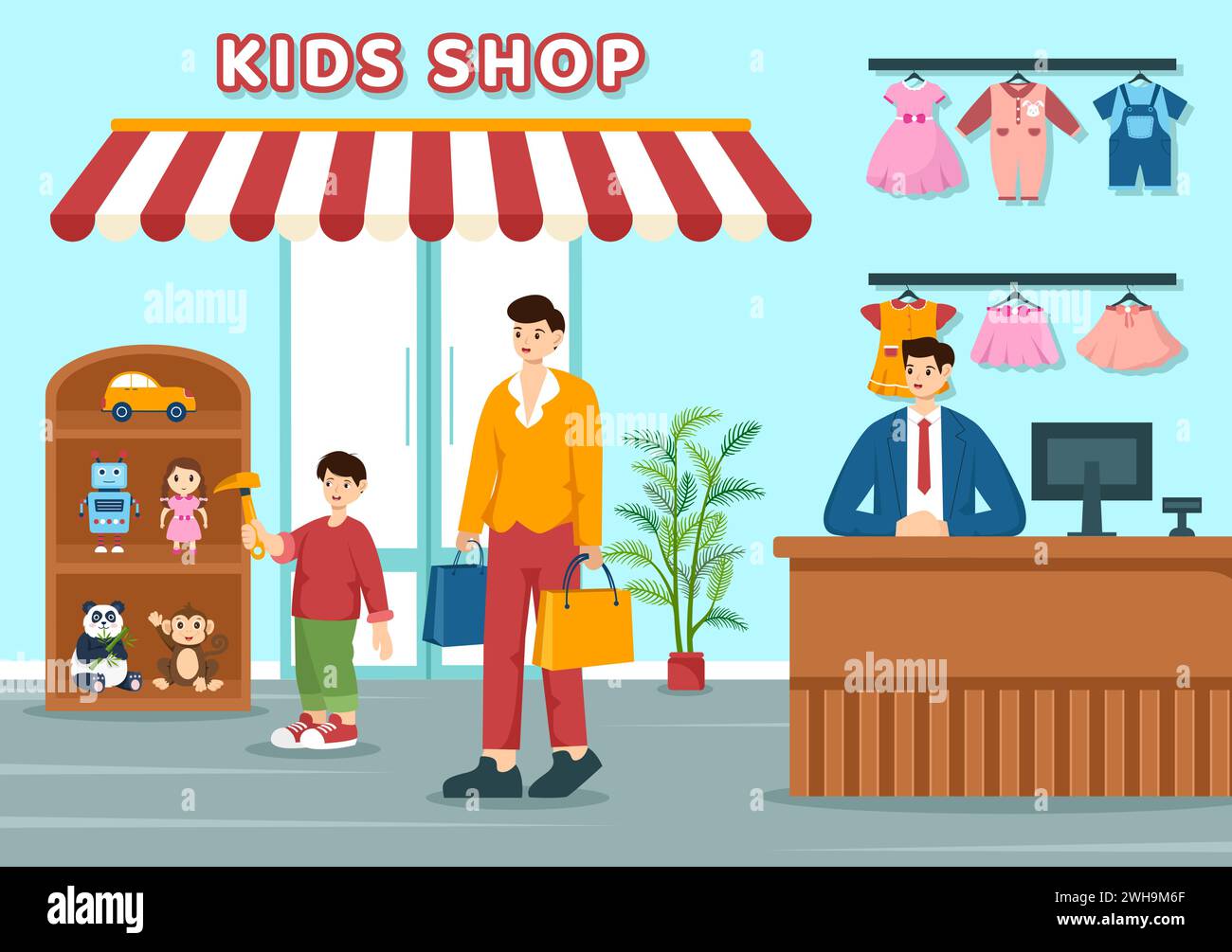 Children shopping Stock-Vektorgrafiken kaufen - Alamy