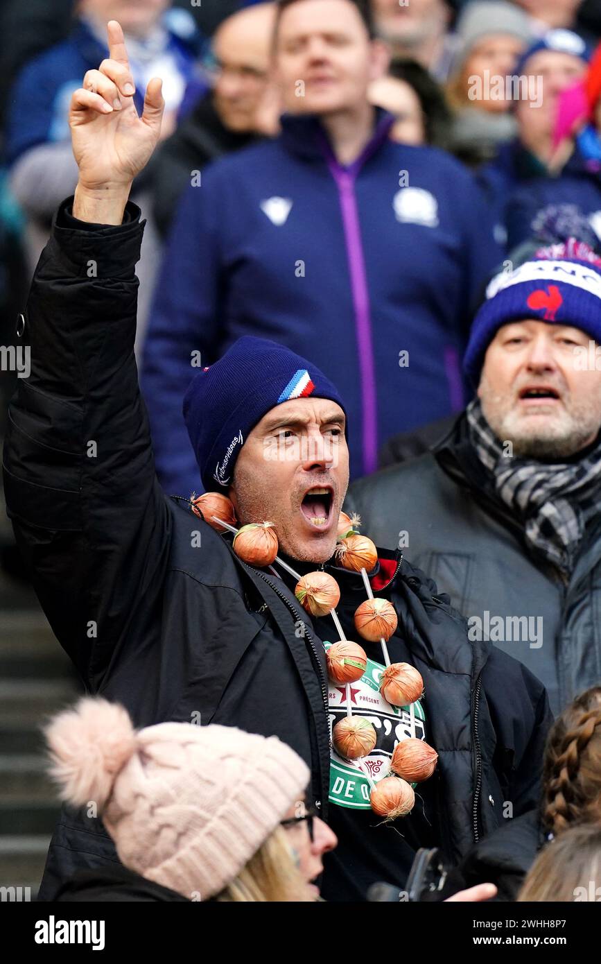Frankreich Fans beim Guinness Six Nations Spiel im Scottish Gas ...