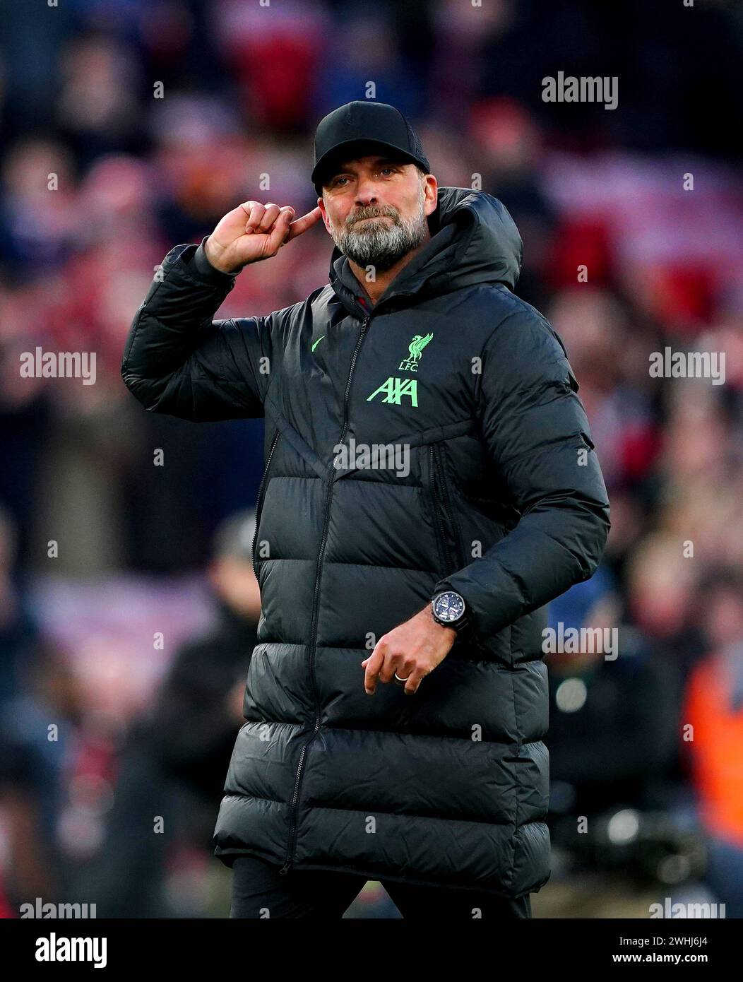 Liverpool-Trainer Jurgen Klopp am Ende des Premier League-Spiels in ... Liverpool-Trainer Jurgen Klopp am Ende des Premier League-Spiels in ...