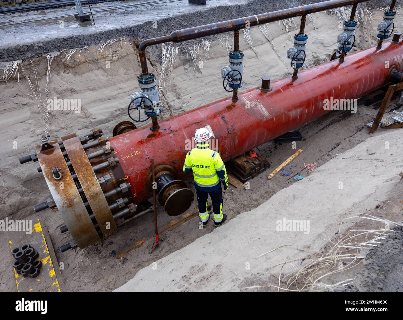 Baustelle LNG-Terminal auf Rügen im Hafen Mukran Landkreis Vorpommern ...