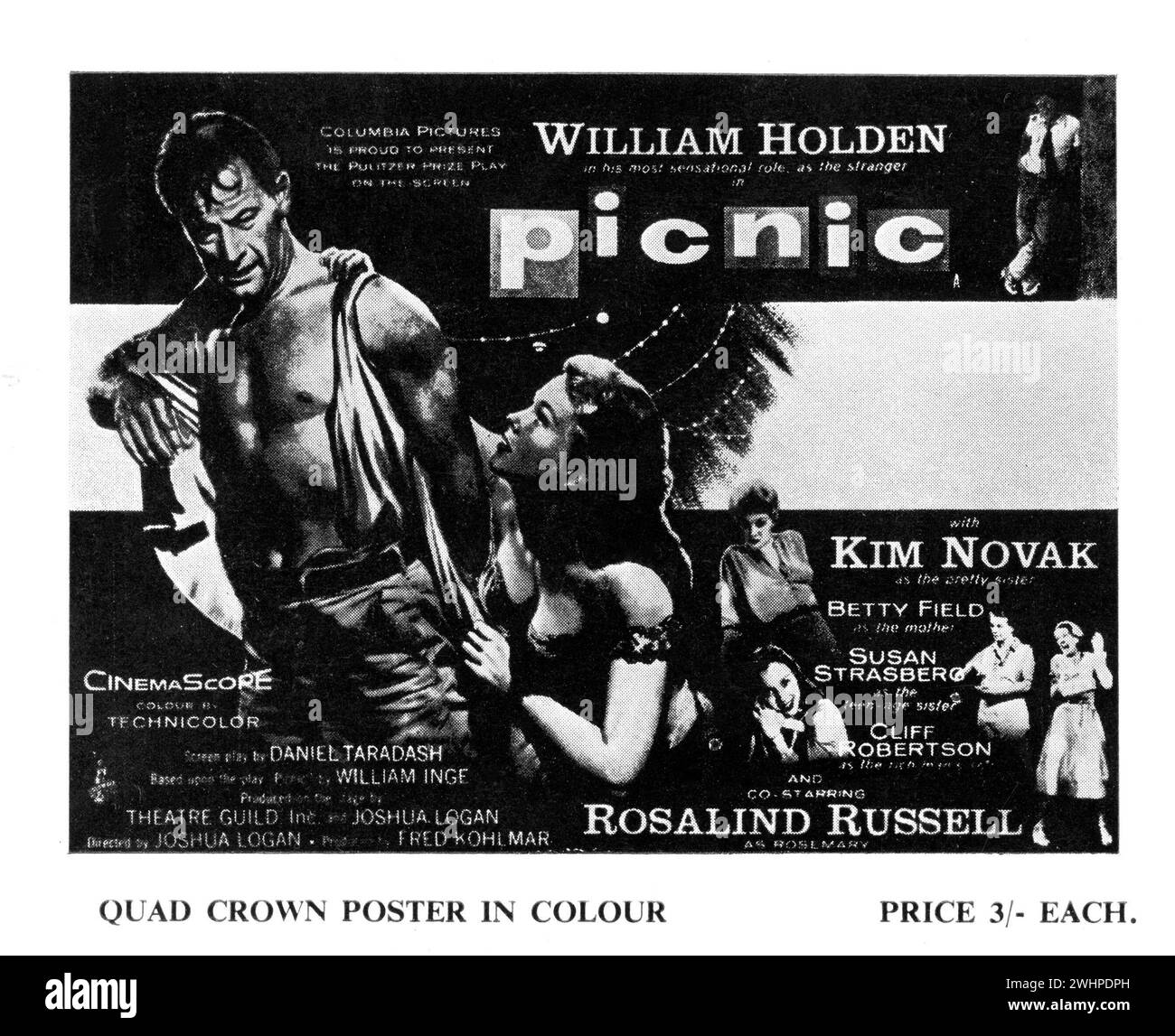 WILLIAM HOLDEN KIM NOVAK und ROSALIND RUSSELL in PICNIC 1955 spielen ...