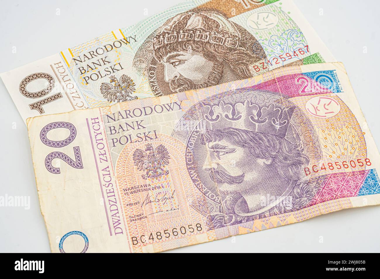 Zlotych Macro Shot. Bank of Poland, Narodowy Bank Polski. 10 polnische ...