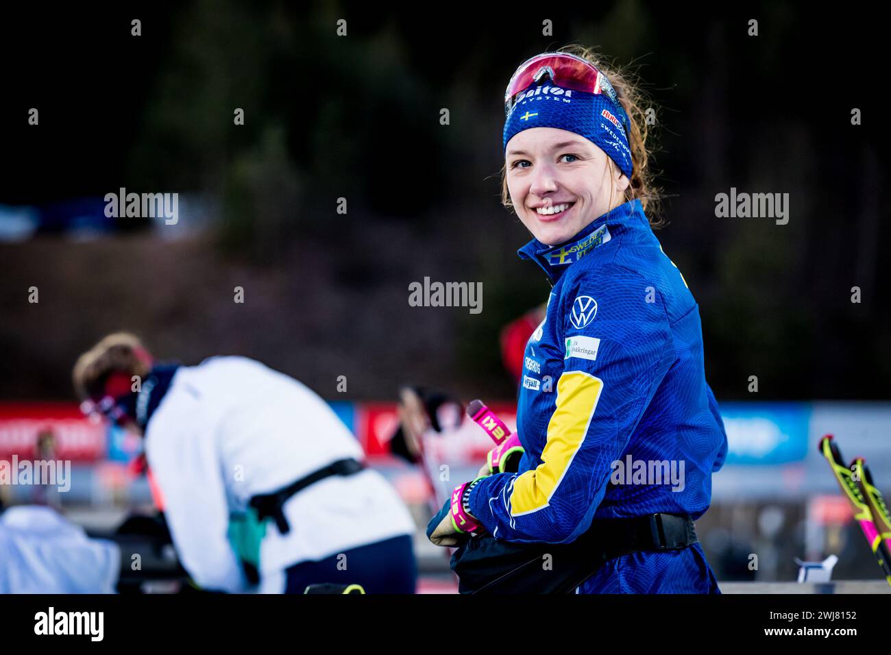 Linn Persson aus Schweden beim 15-km-Einzelrennen der Frauen bei der ...