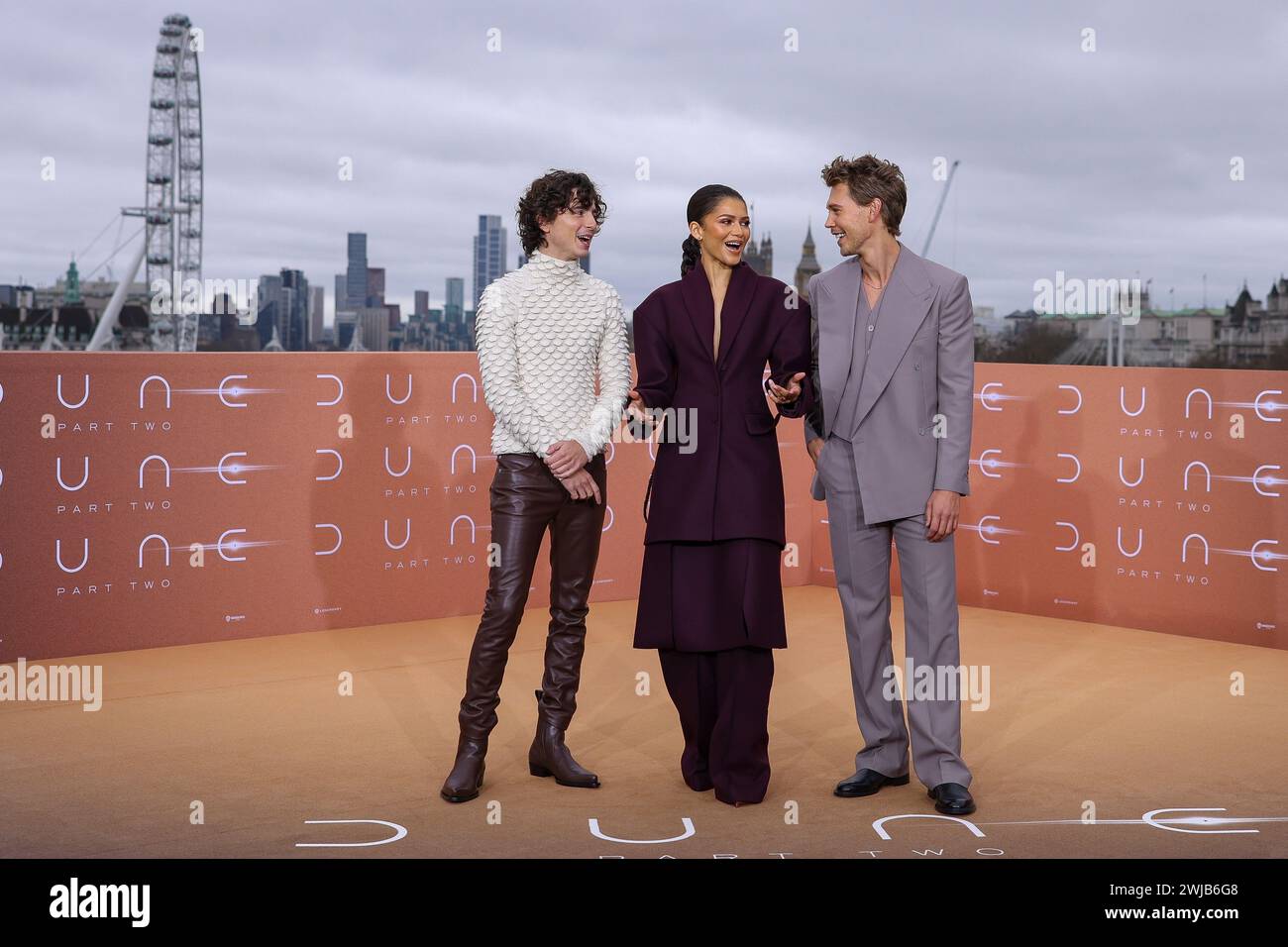 Timothee Chalamet, from left, Zendaya and Austin Butler pose for ...