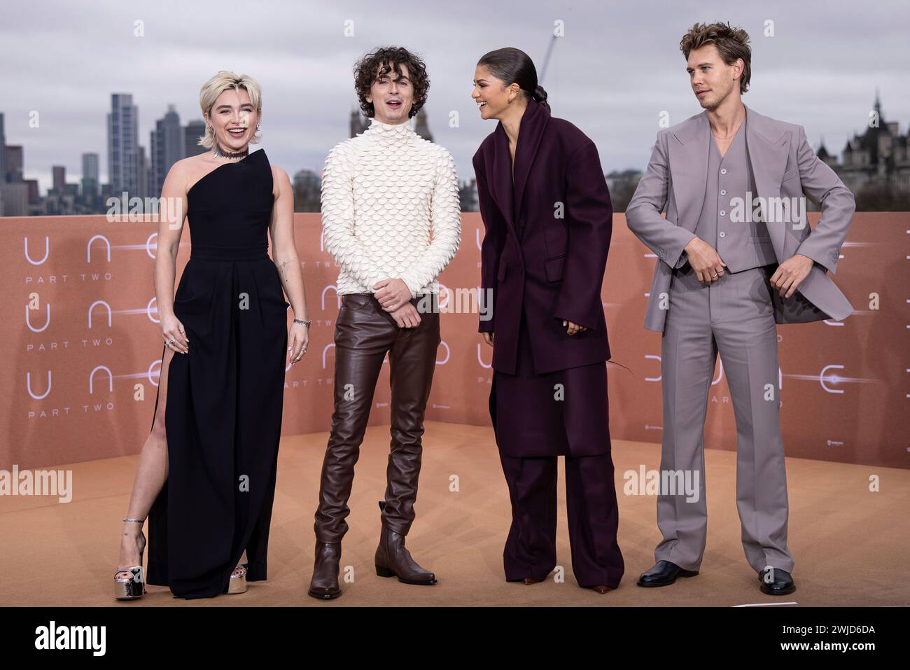 Florence Pugh, from left, Timothee Chalamet, Zendaya and Austin Butler ...