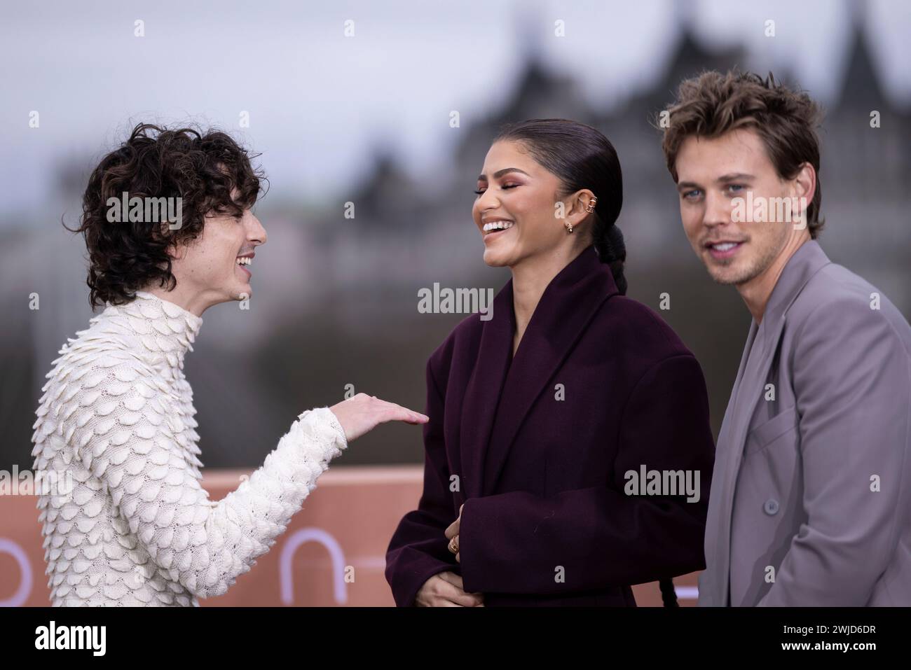 Timothee Chalamet, from left, Zendaya and Austin Butler pose for ...