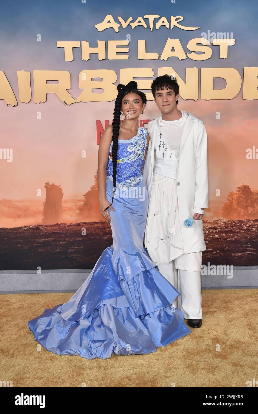 Kiawentiio Tarbell, left, and Ian Ousley arrive at the premiere of ...
