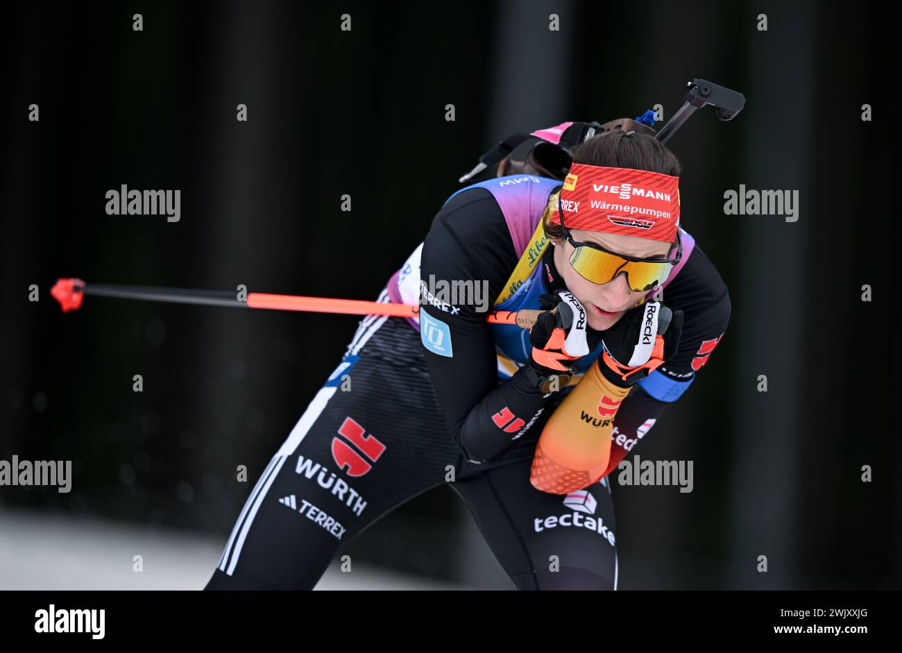 17. Februar 2024, Tschechische Republik, Nove Mesto Na Morave: Biathlon ...