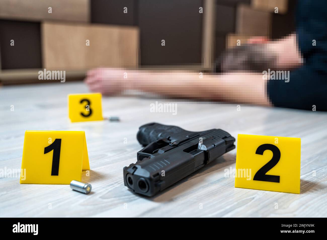 Augsburg, Bayern, Deutschland - 16. Februar 2024: Symbolischer Tatort ...